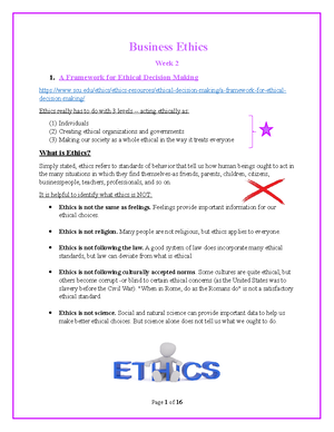 Business Ethics Week 5 - Business Ethics Week 5 Corporate Governance ...