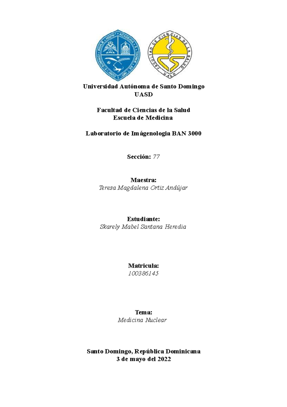 Trabajo Finalmente - Universidad Autónoma de Santo Domingo UASD ...