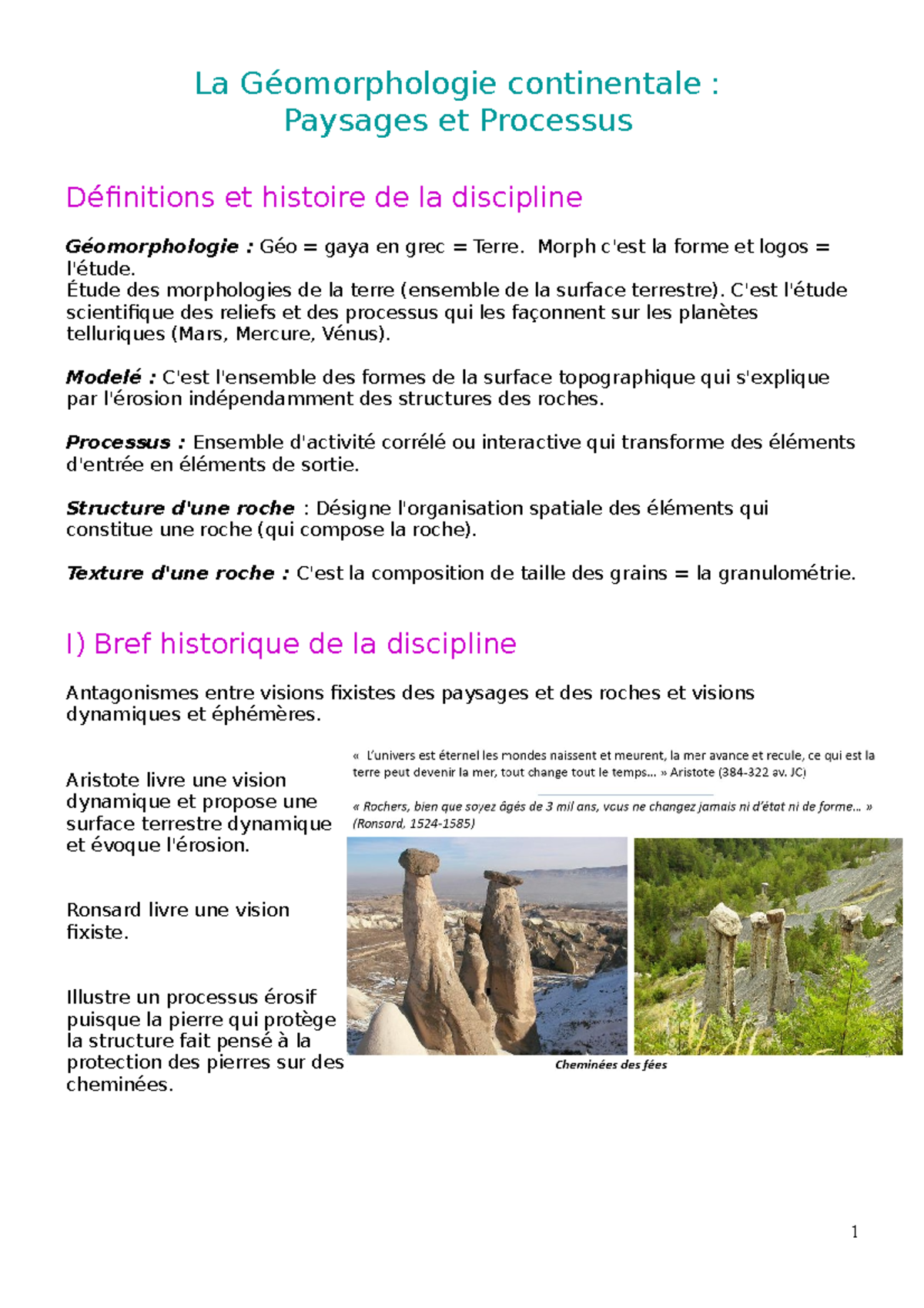 Geomorphologie continentale - Morph c'est la forme et logos = l'étude ...