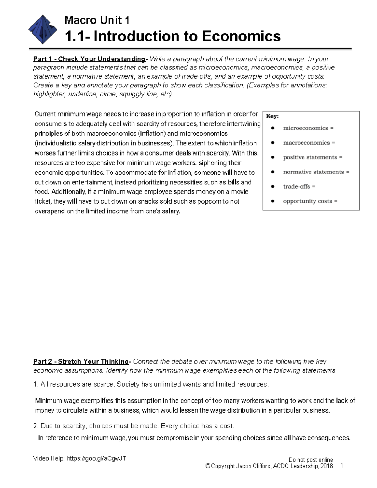 Kami Export - Michael Roofe - Macro 1.1- Introduction to Economics - Macro Unit 1 1 ...