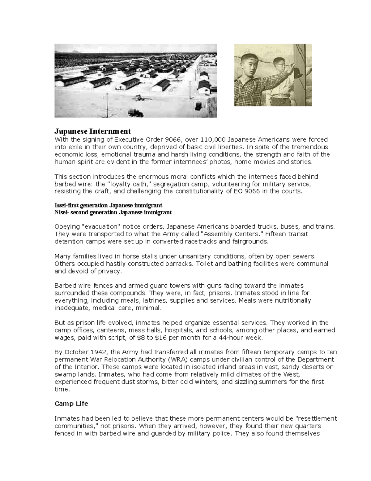 Copy of Japanese Internment - Japanese Internment With the signing of ...