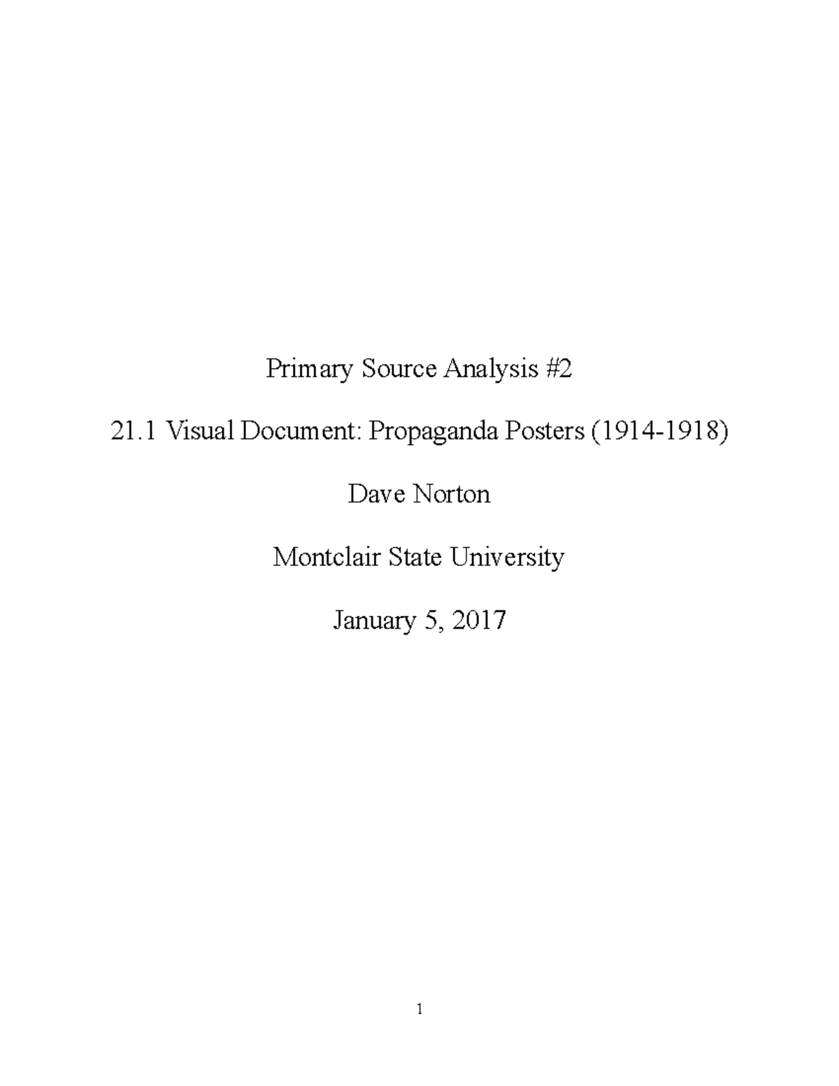 HIST 108 01 - Primary Source Analysis 2 - Primary Source Analysis 21 ...