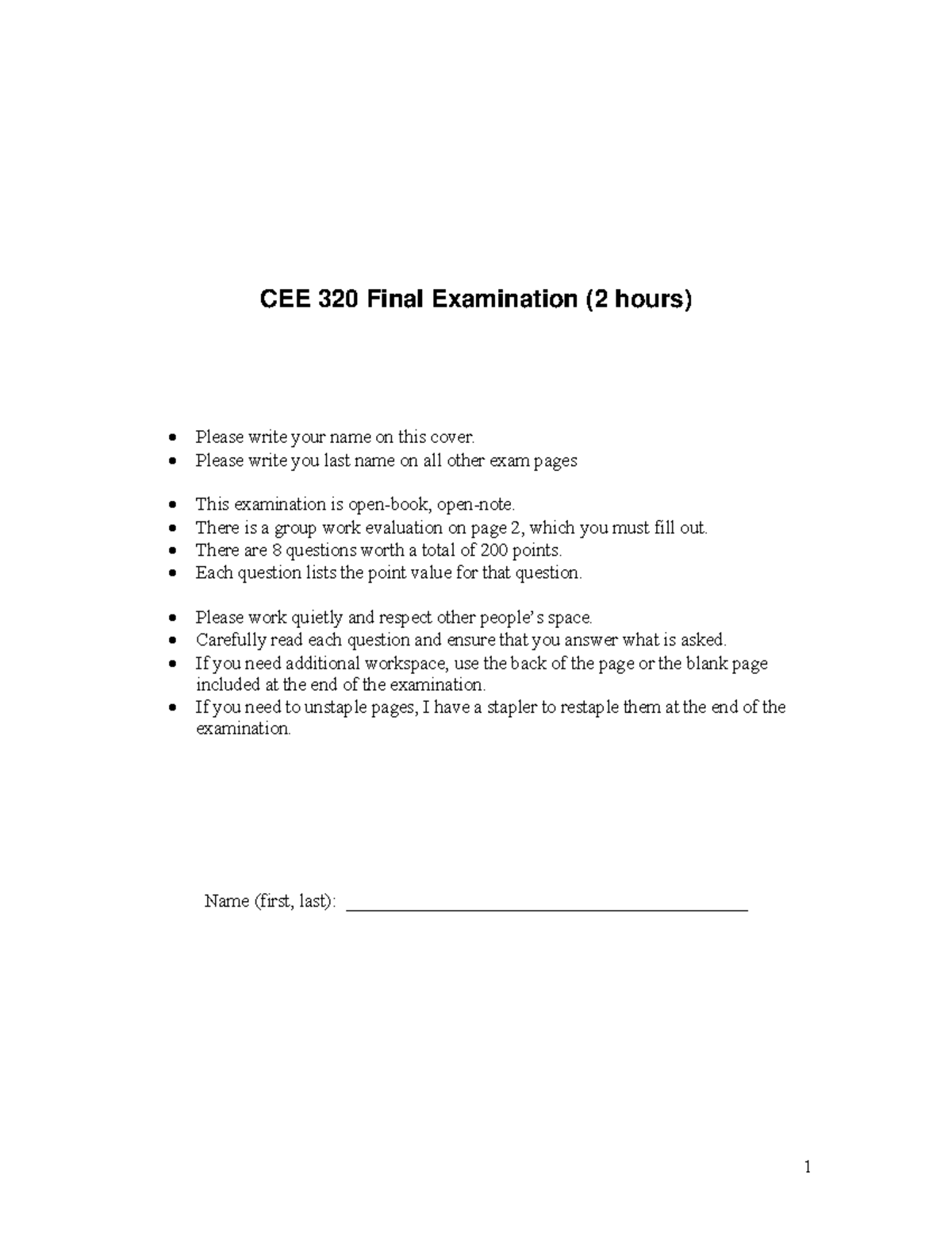 Final 2009, questions and answers - CEE 320 Final Examination (2 hours ...