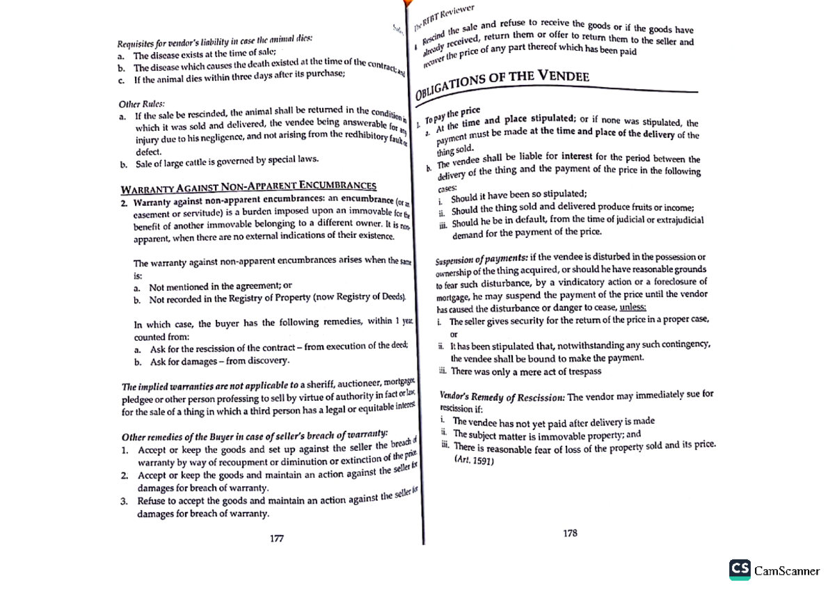 RFBT reviewer - Laco Obligation of the Vendee to Incorporeal Rights ...