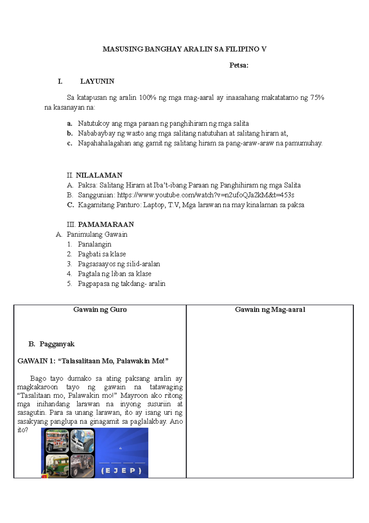 Salitang Hiram dkfkikdfjpwodedkq sdqwp - MASUSING BANGHAY ARALIN SA ...