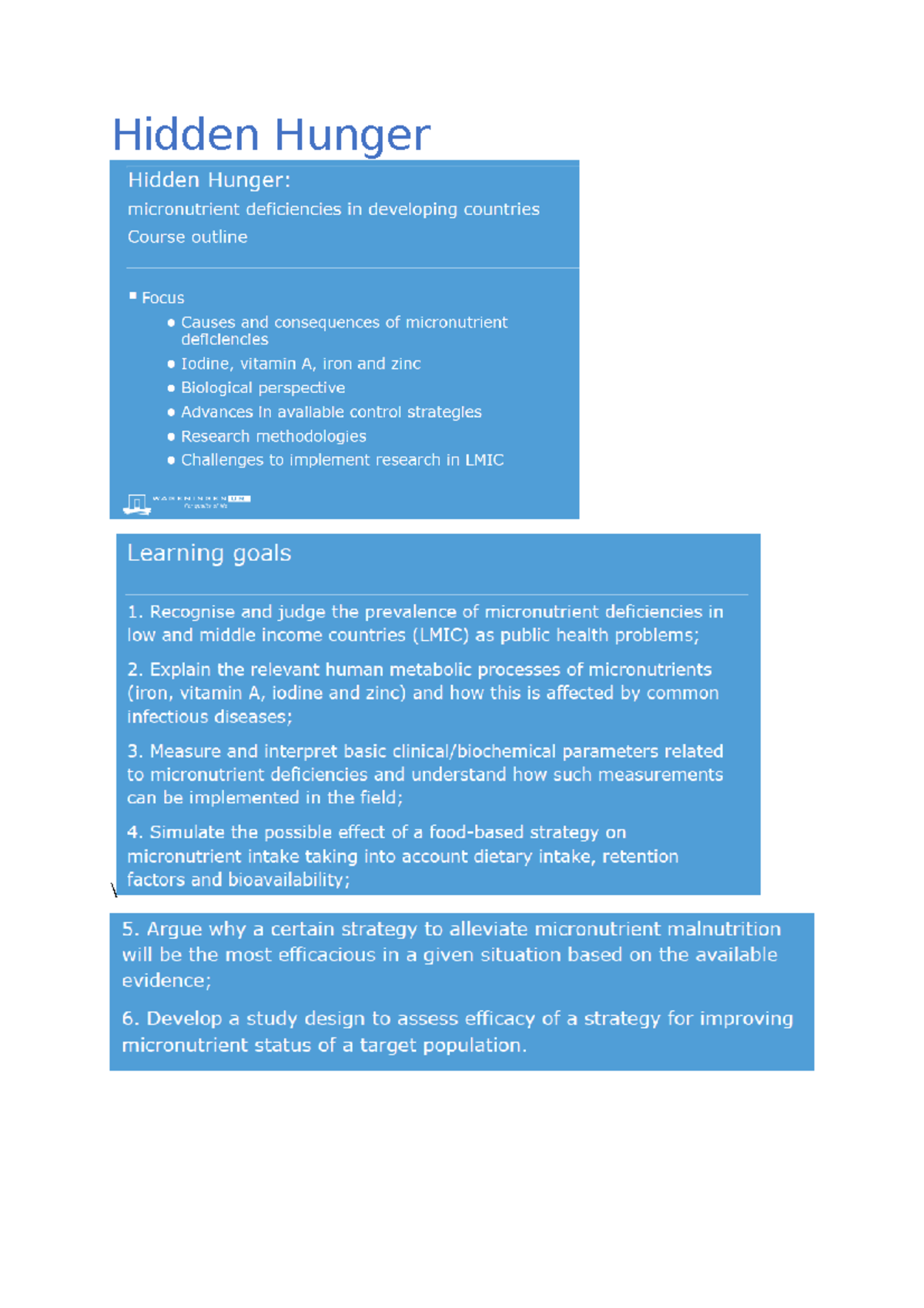 Hidden Hunger Summary - Hidden Hunger \ L0: Intro Hunger: A condition ...