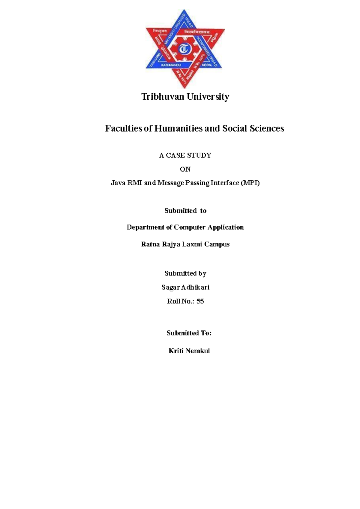 DS Case Study - Tribhuvan University Faculties of Humanities and Social ...