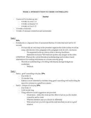 COU300 WEEK 5 Kanel’s ABC Model OF Crisis Intervention Notes - WEEK 5 ...