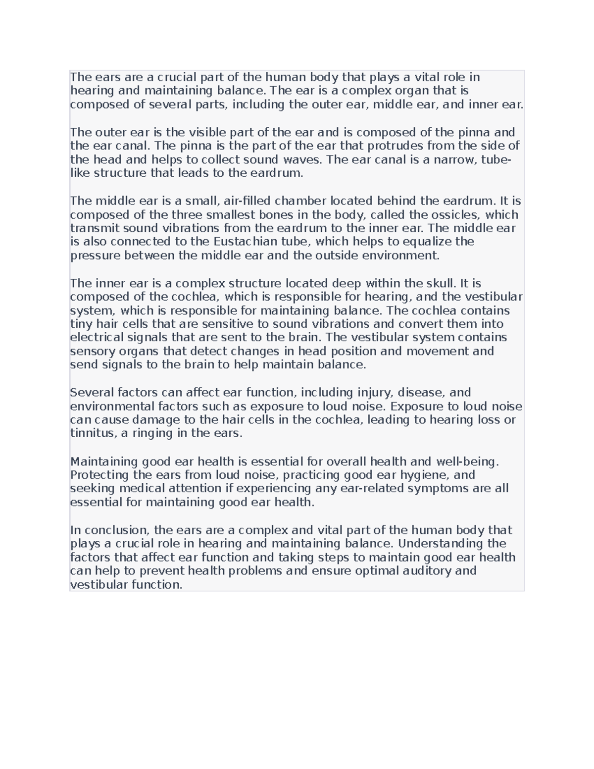 Ears - notes - The ears are a crucial part of the human body that plays ...