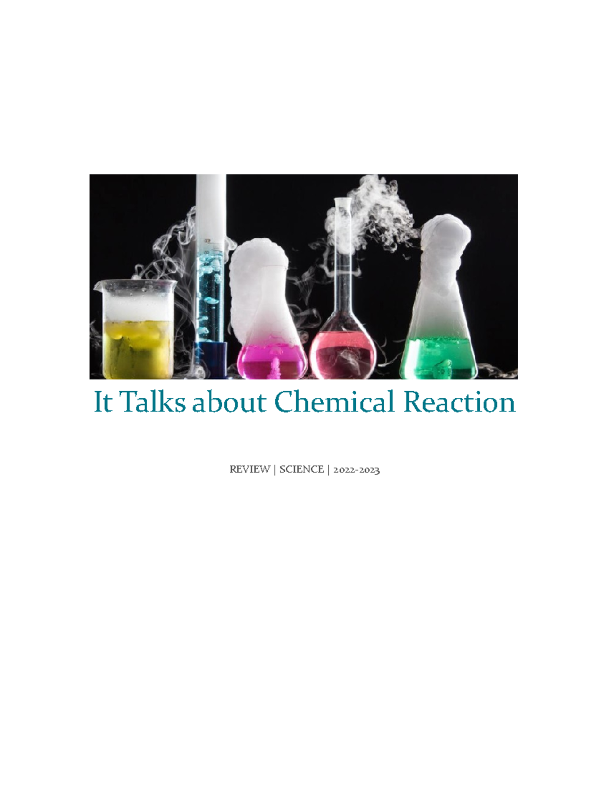 It Talks about Chemical Reaction - A substance (or substances) can ...