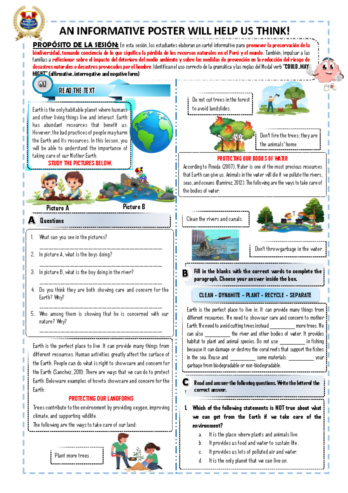 Ficha 3-AN Informative Poster WILL HELP US Think-5°- MISS AYDA - AN ...
