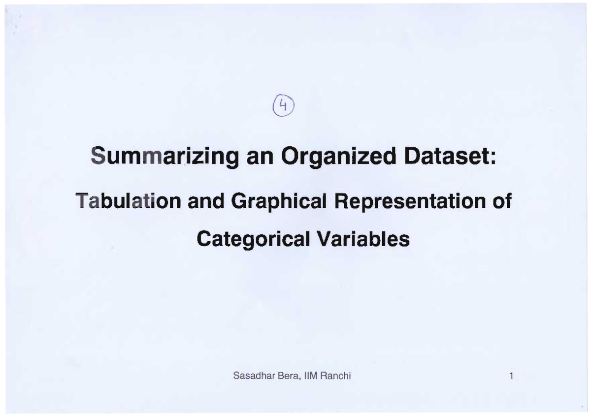 04 Summarizing categorical data - Business Statistics - Studocu