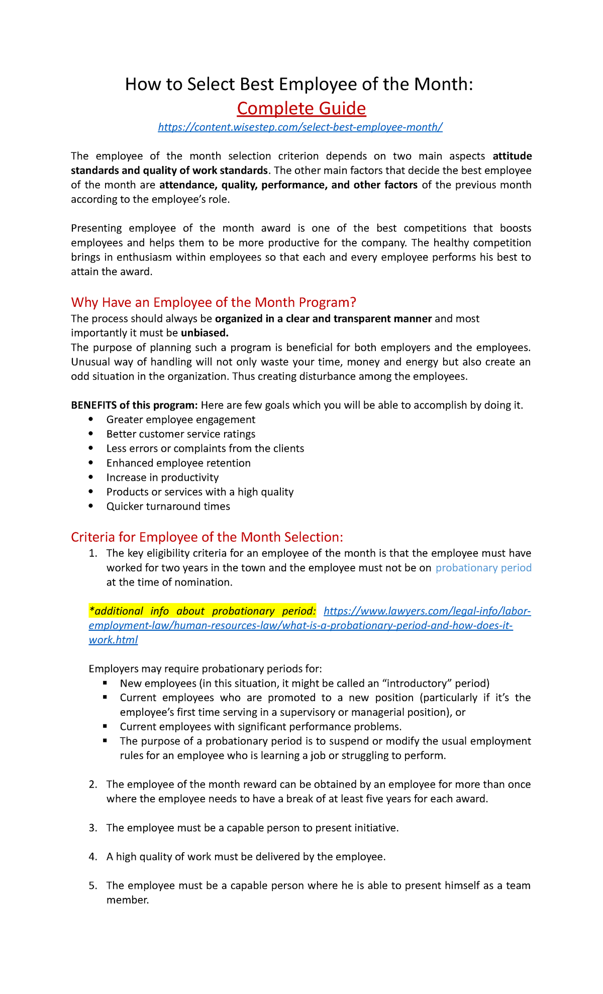 How to Select Best Employee of the Month - How to Select Best Employee ...