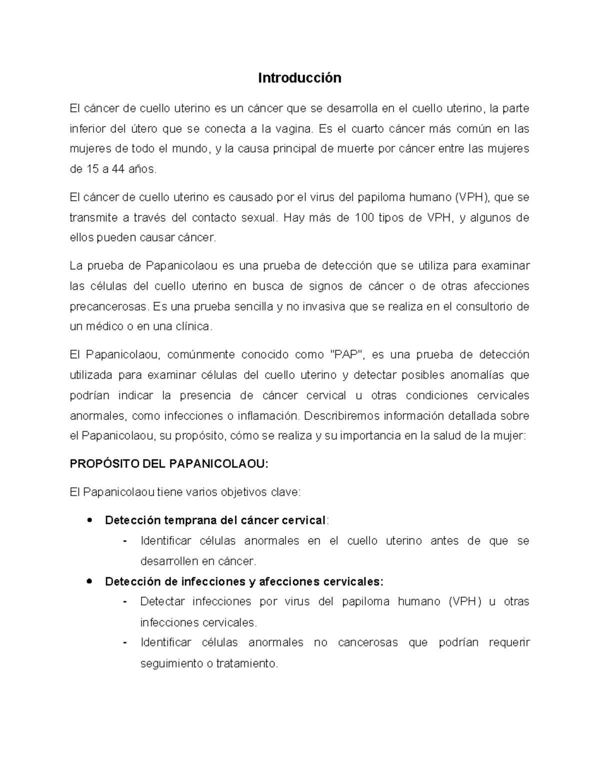 Papanicolaou VPH - Introducción El cáncer de cuello uterino es un ...