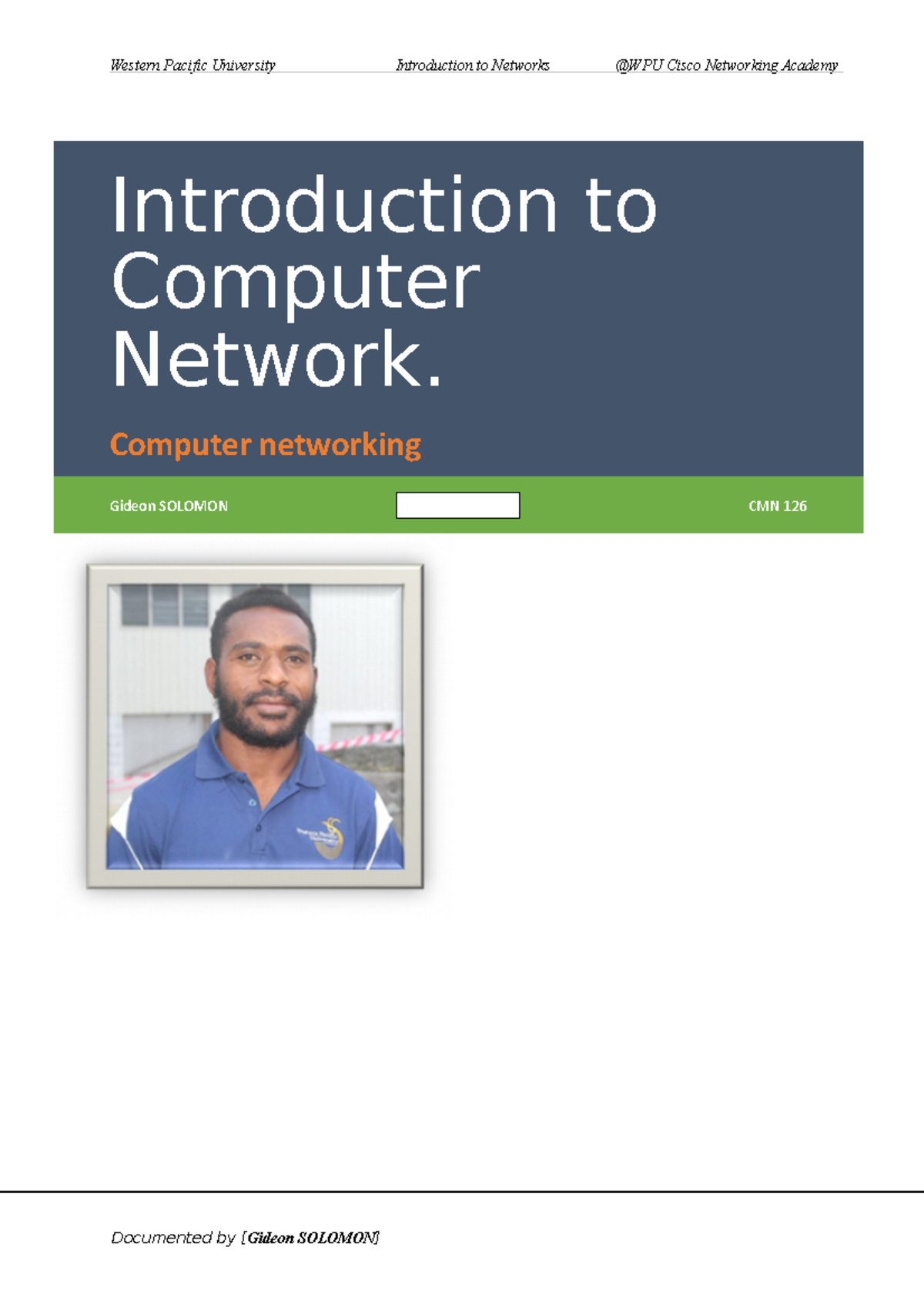 Gsolomon FNT Project Template - Documented by [Gideon SOLOMON] Introduction to Computer Network ...