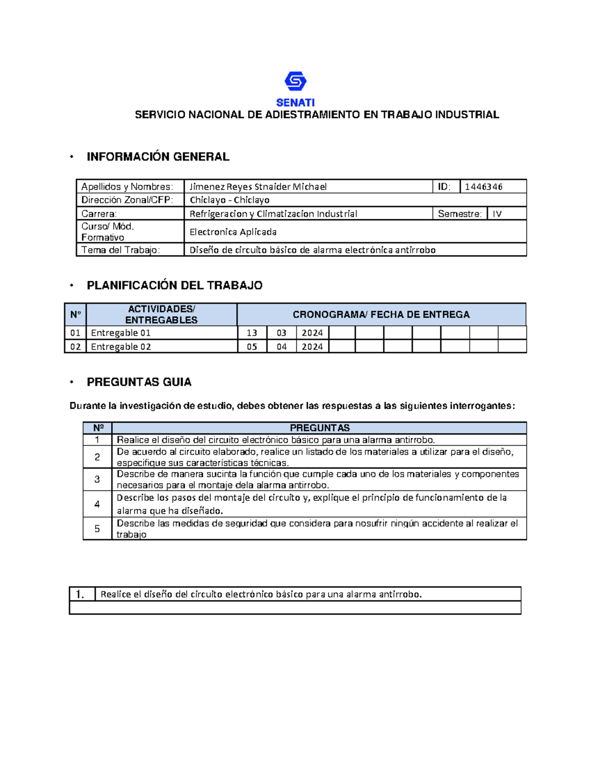 Entregable-01 - ENTREGABLE 1 - SERVICIO NACIONAL DE ADIESTRAMIENTO EN TRABAJO INDUSTRIAL • - Studocu