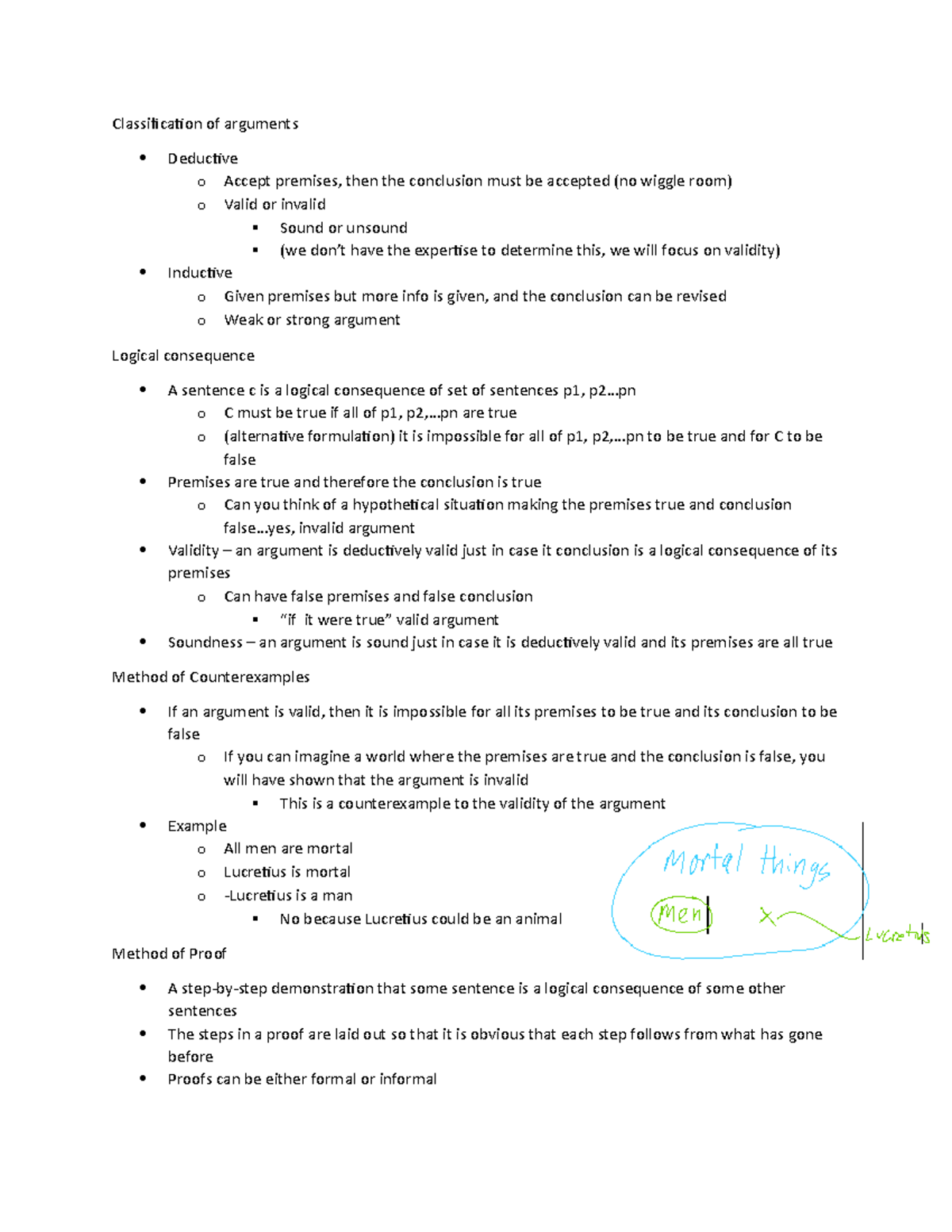 Proofs Informal Notes Classification Of Arguments Deductive O Accept