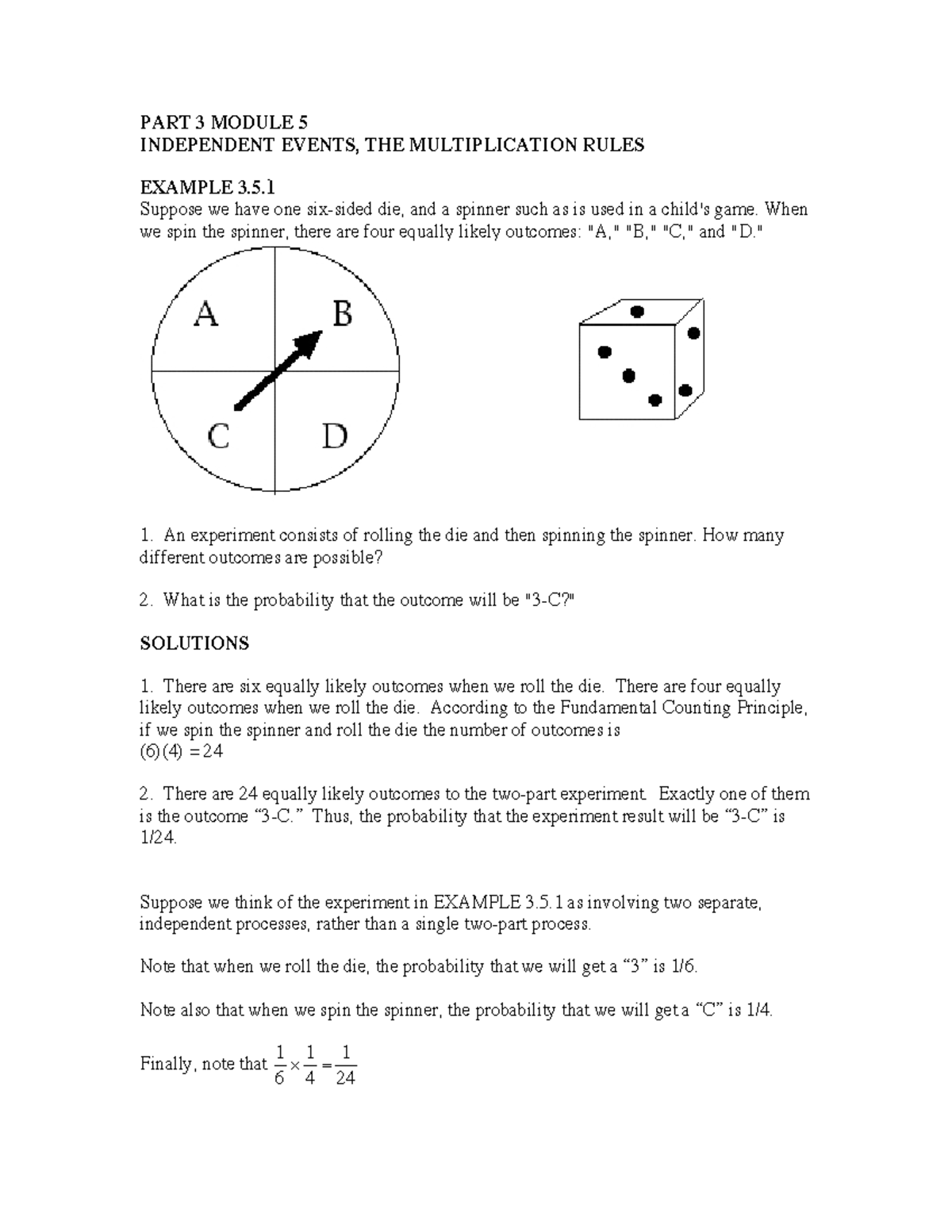 Part3Module 5 - math - PART 3 MODULE 5 INDEPENDENT EVENTS, THE MULTIPLICATION RULES EXAMPLE 3 ...