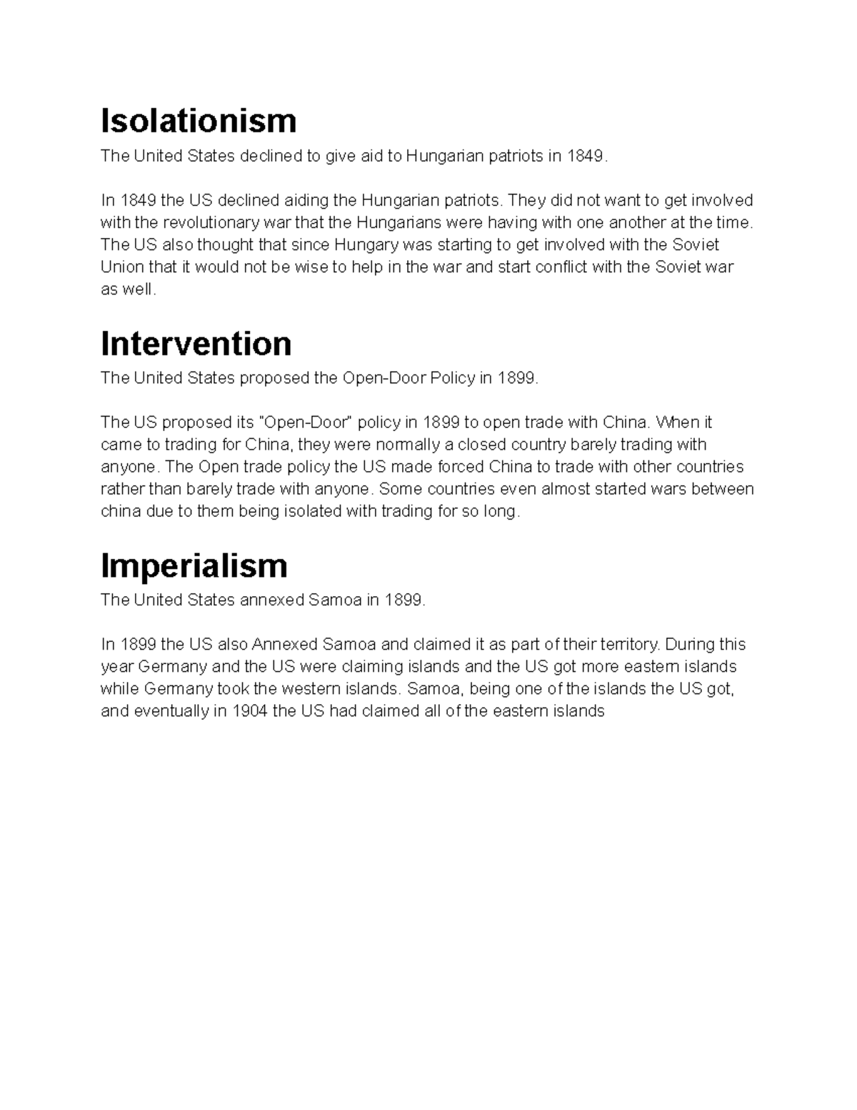 03.01 Isolationism, Intervention, and Imperialism - Isolationism The ...