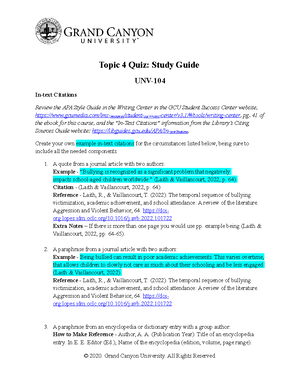 Topic 4 quiz In-text Citation - Topic 4 Quiz: In-text Citations ...