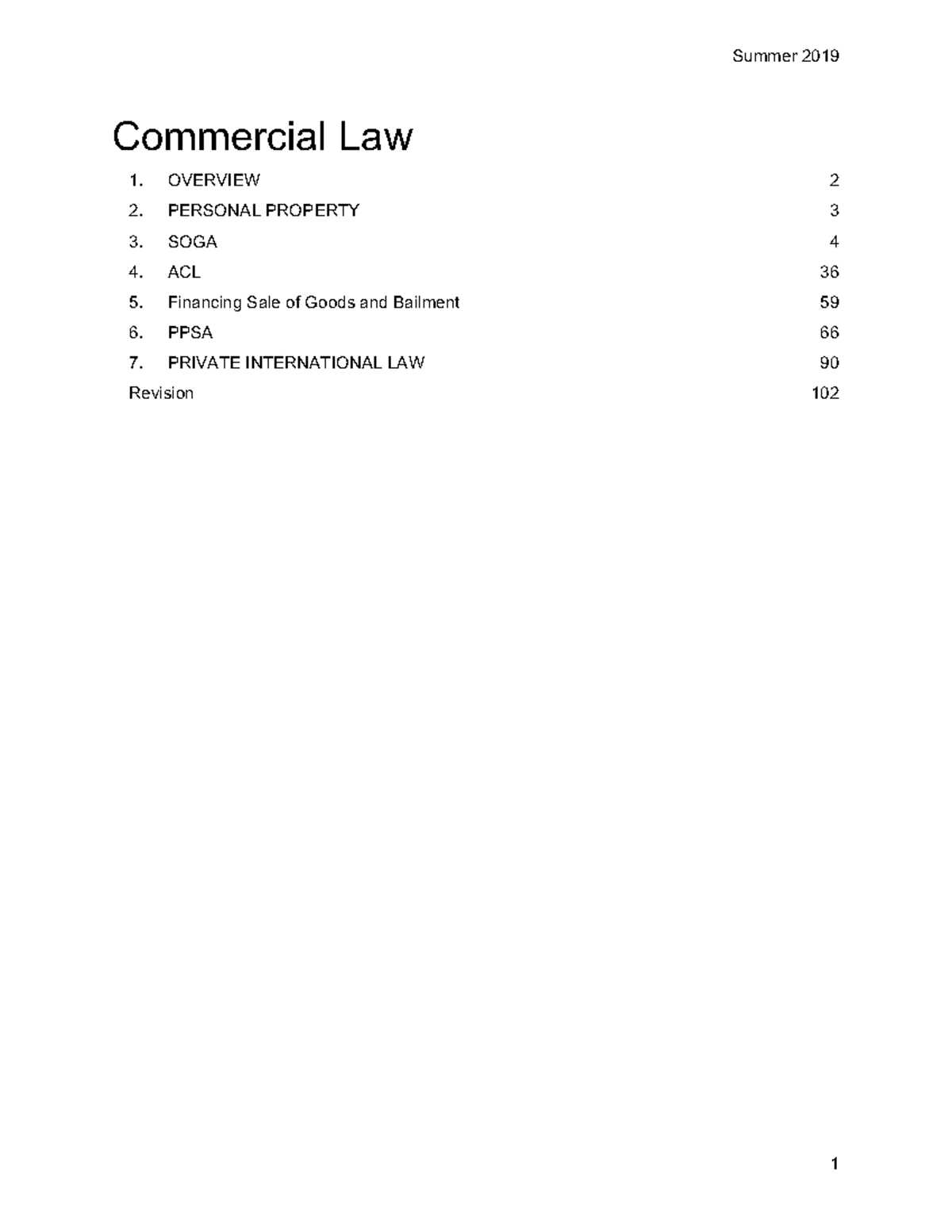 Commercial law extensive notes including answer scaffolds summer 2019 ...