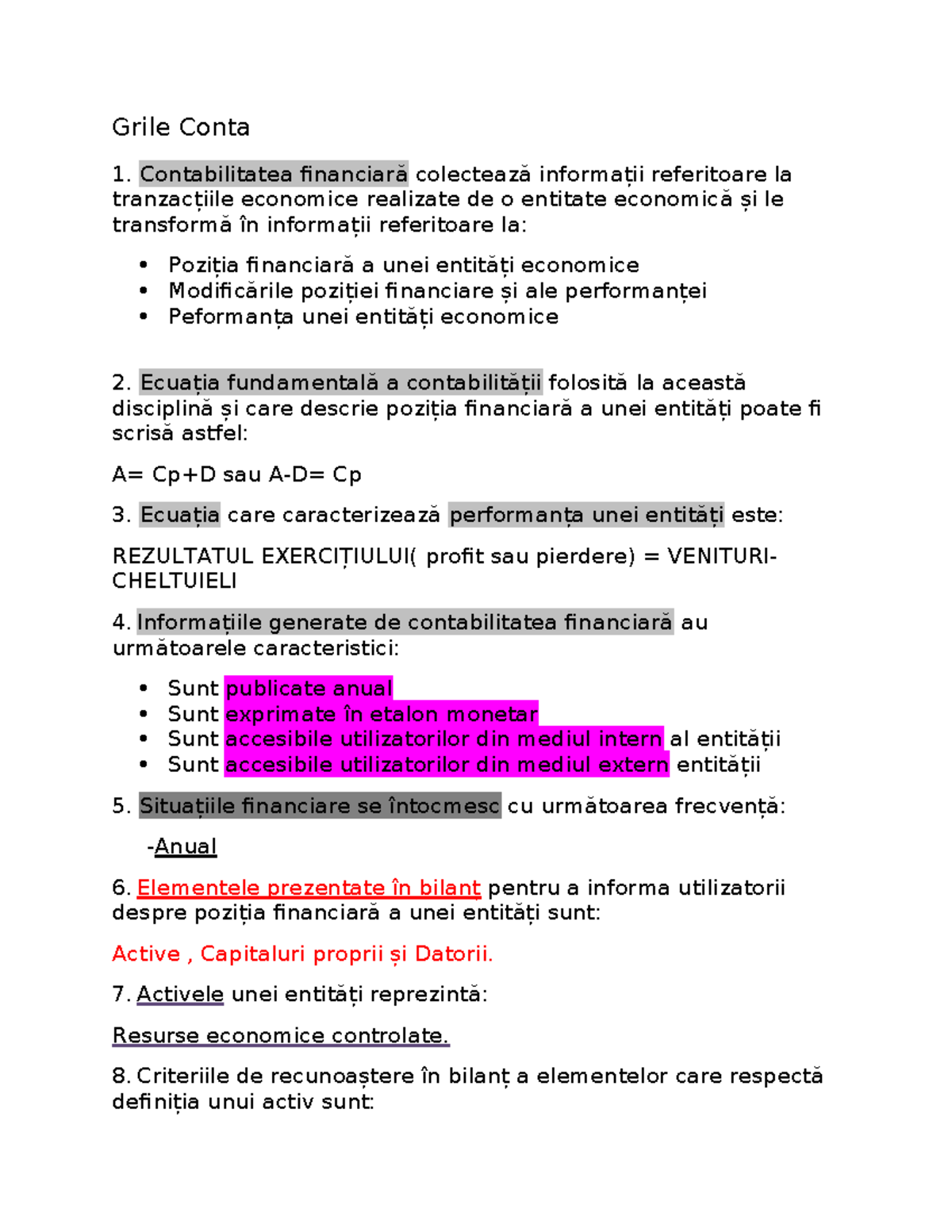 Exerciții Contabilitate Rezolvate - Grile Conta Contabilitatea ...