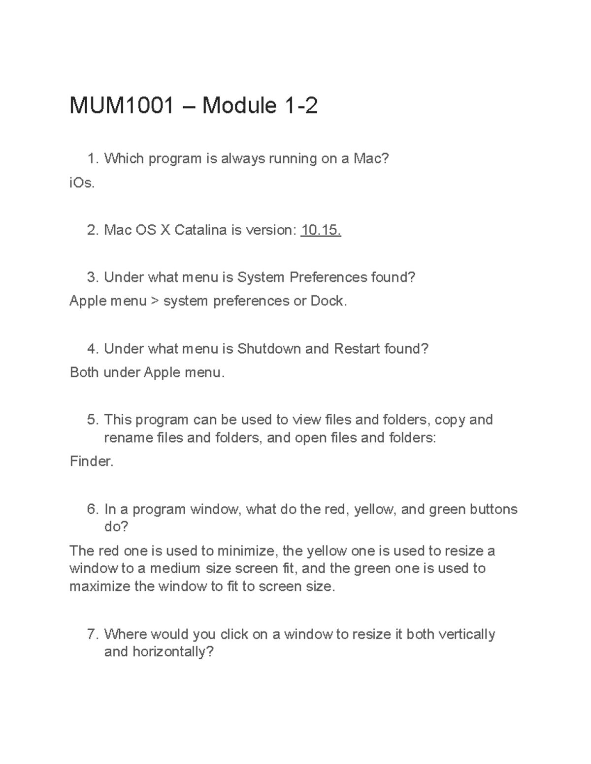 MUM1001-Module 1-2 - Module 1 notes - MUM1001 – Module 1- Which program ...
