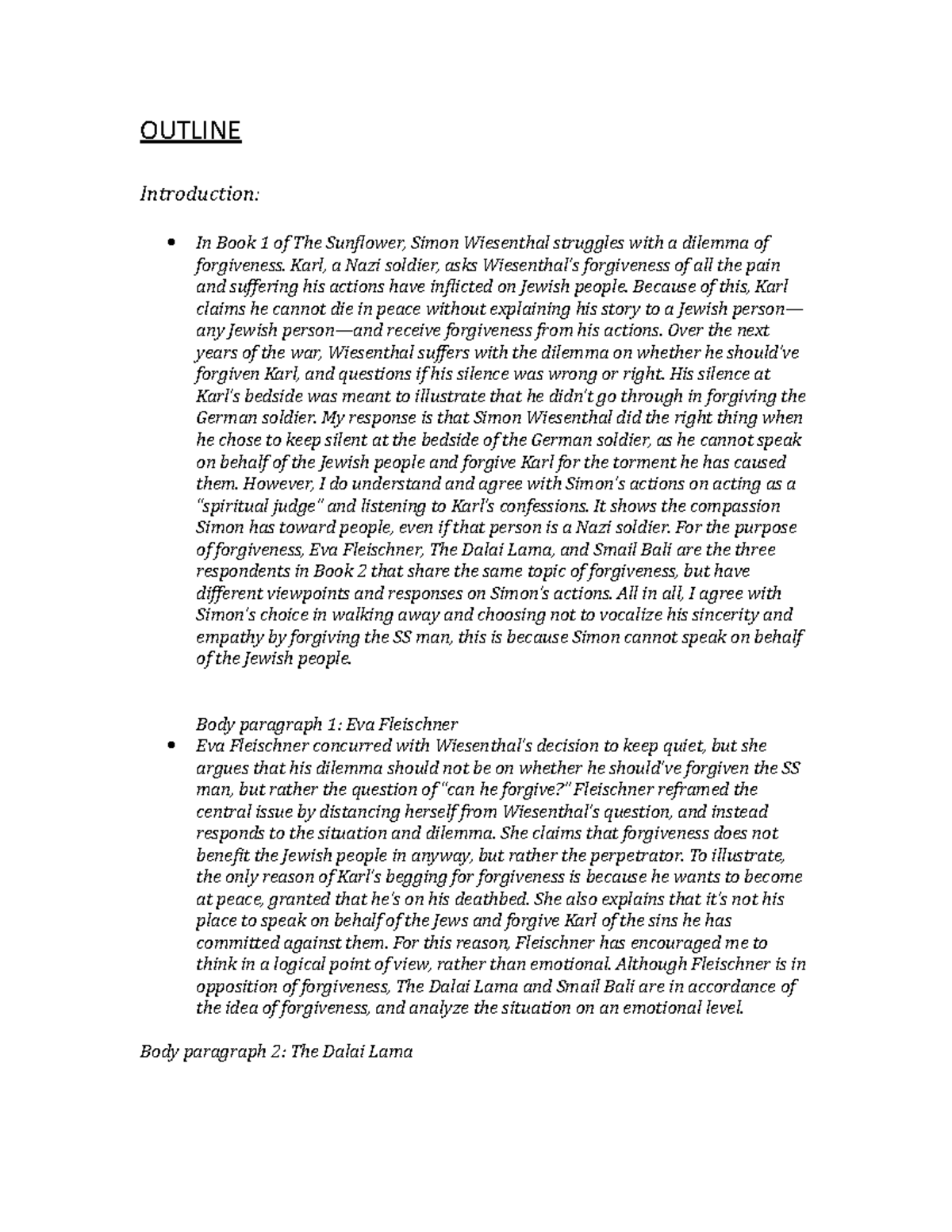 In Book 1 of The Sunflower - Karl, a Nazi soldier, asks Wiesenthal’s ...