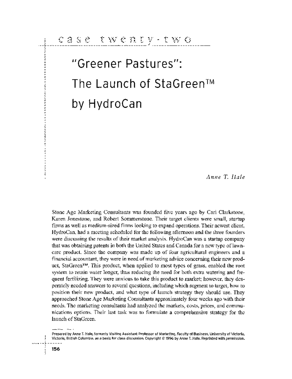 Greener Pastures - Required Case Material - Commerce 3Mc3 - McMaster ...