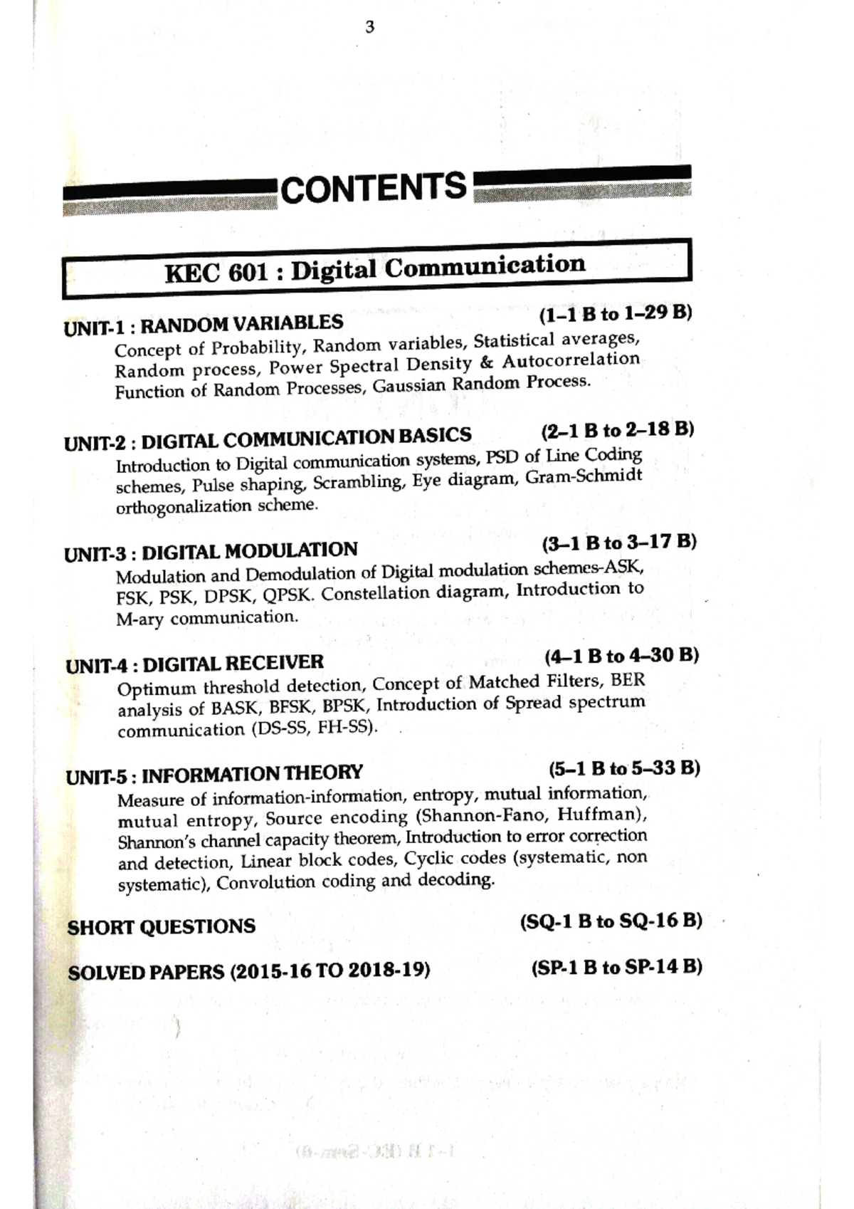 DC Quantum NEW - Digital Communication - b.tech - Studocu