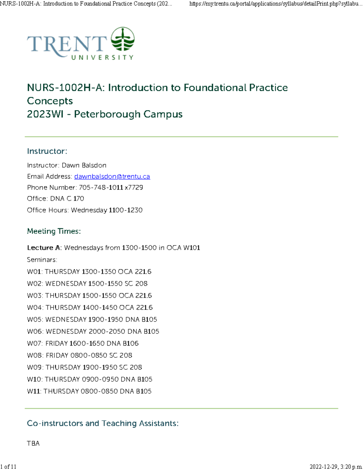 A Introduction to Foundational Practice Concepts (2023WI - Peterborough ...