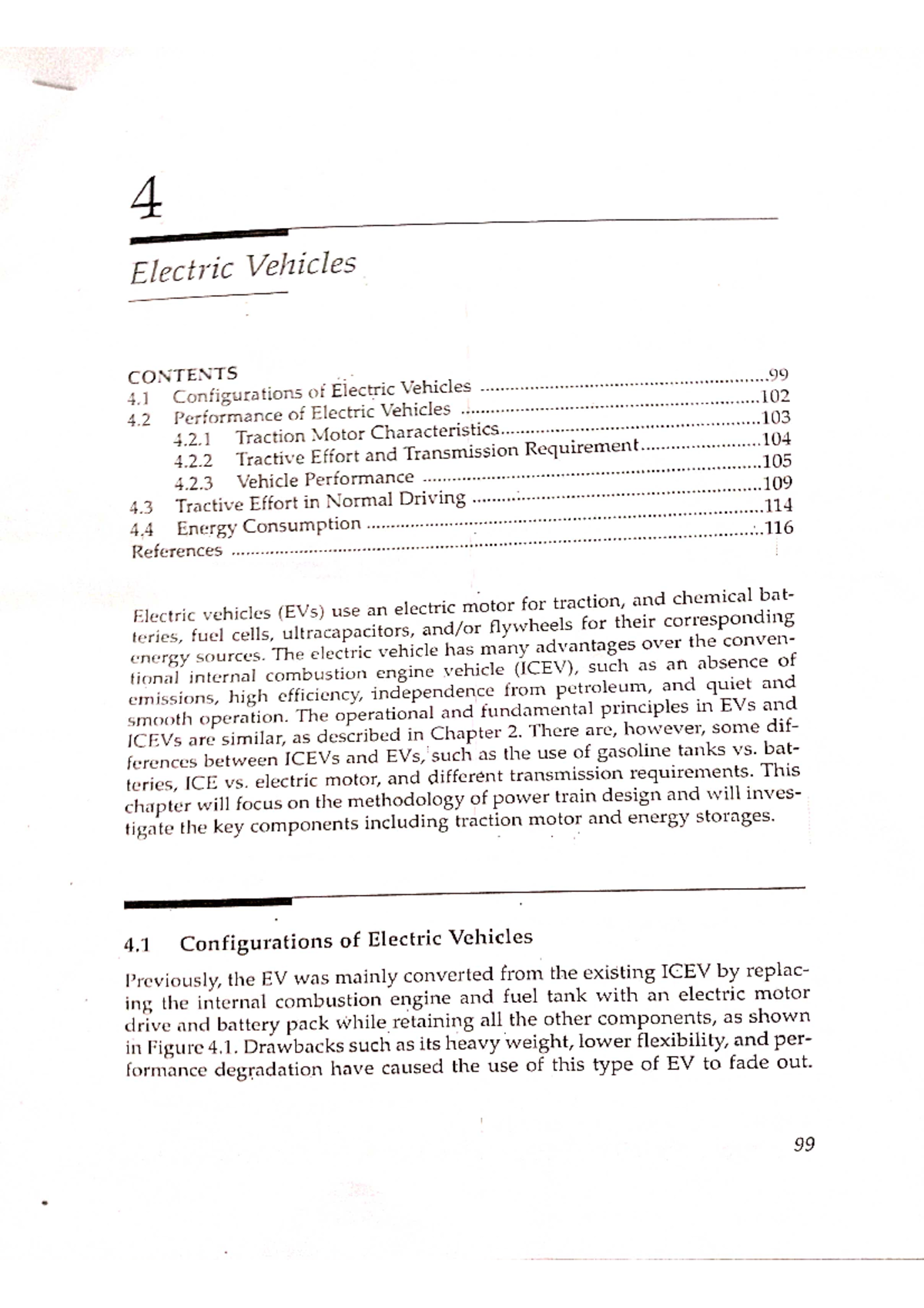 Ev - EV notes - 4 Electric Vehicles CONTENTS 99 4 Configurations of ...