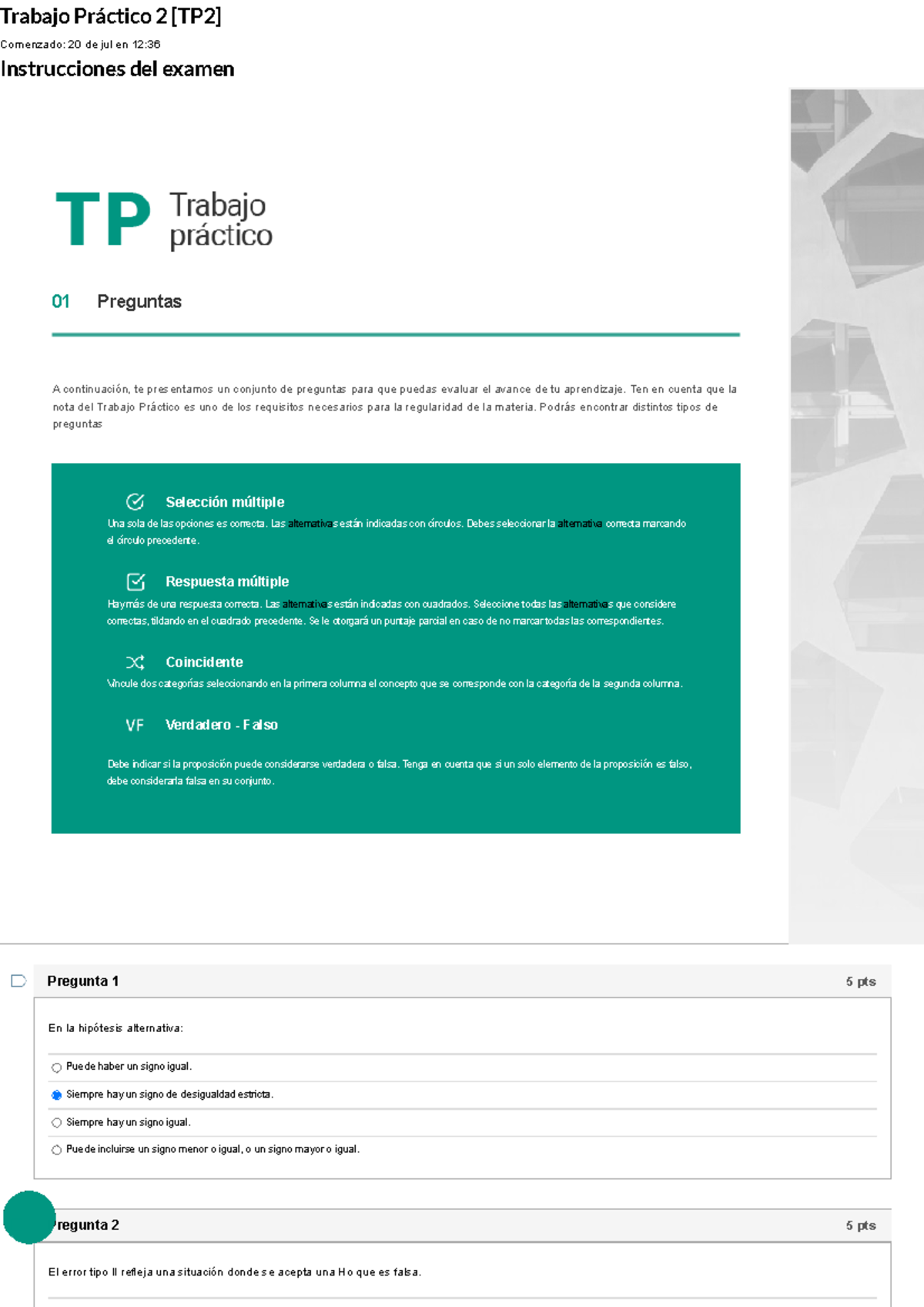 Trabajo Practico 2 Estadistica II 90% - Trabajo Práctico 2 [TP2 ...