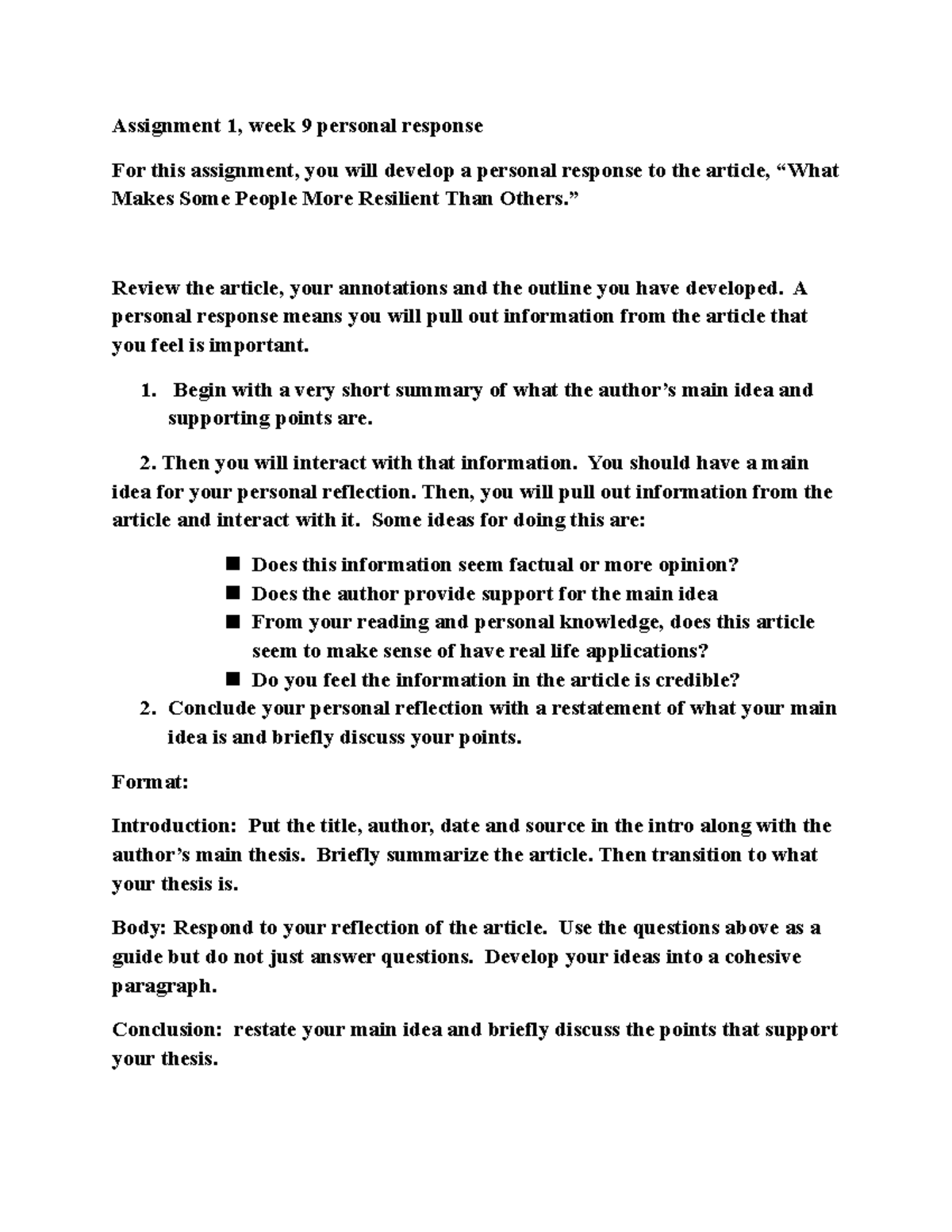 Personal reflection 1 - The following is only for practice and study ...