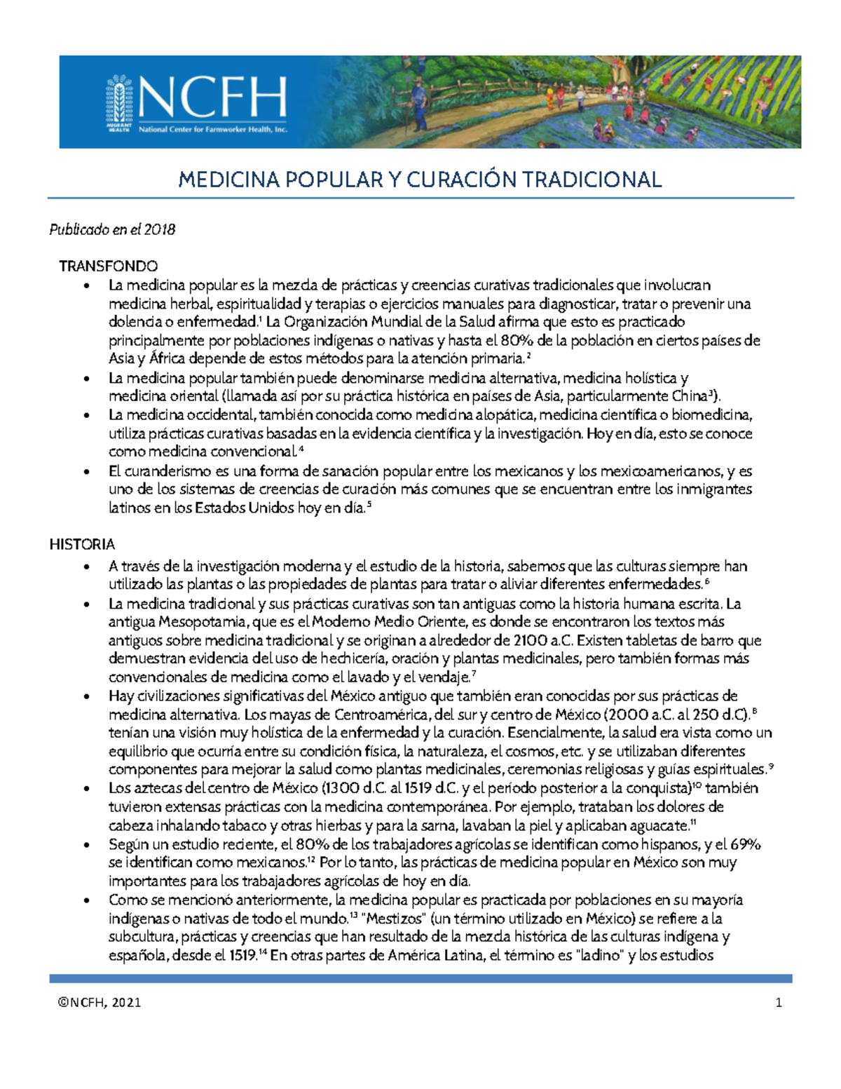 Spn medicina popular y curacioìn tradicional fact sheet - MEDICINA ...