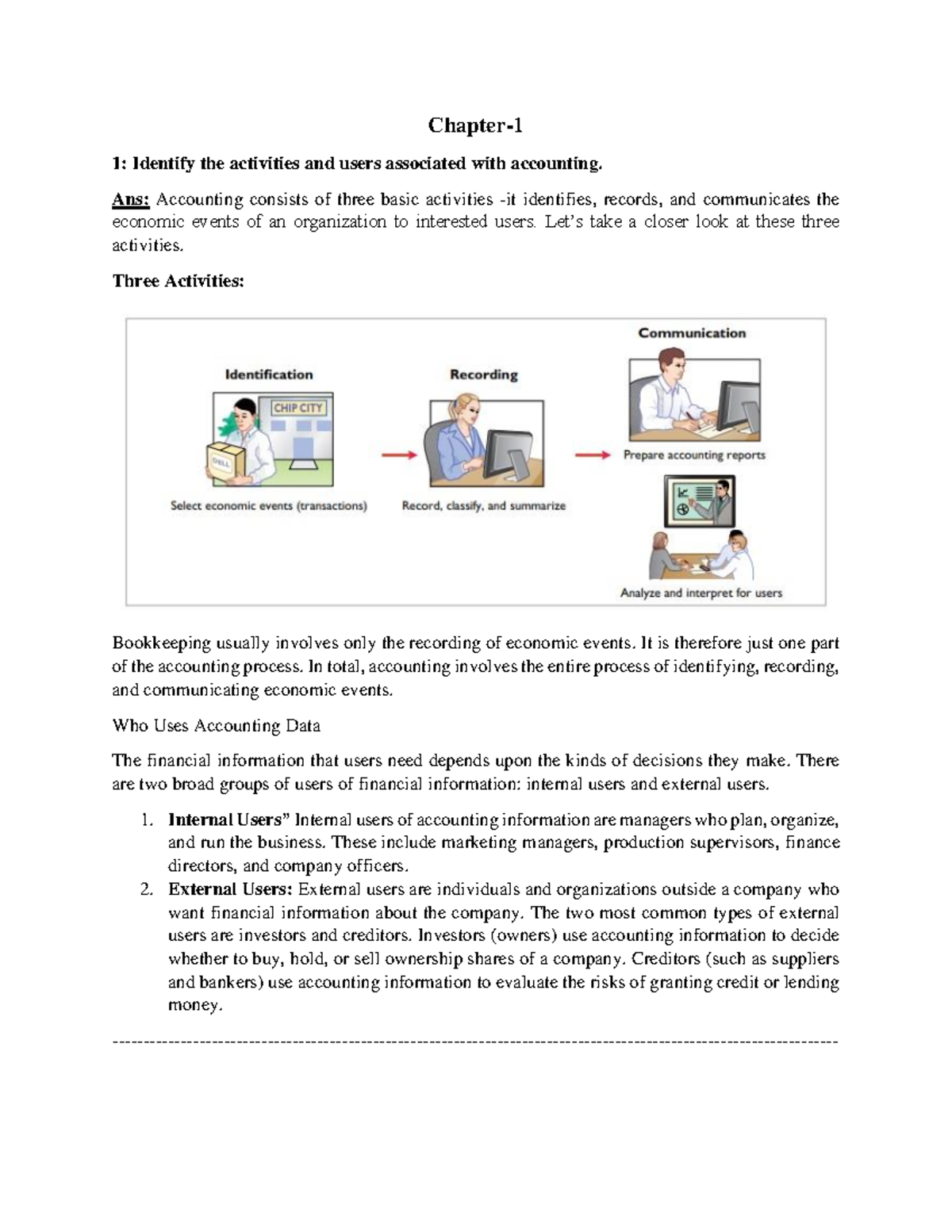 Principles of Accounting chapter 1 - Chapter- 1: Identify the ...
