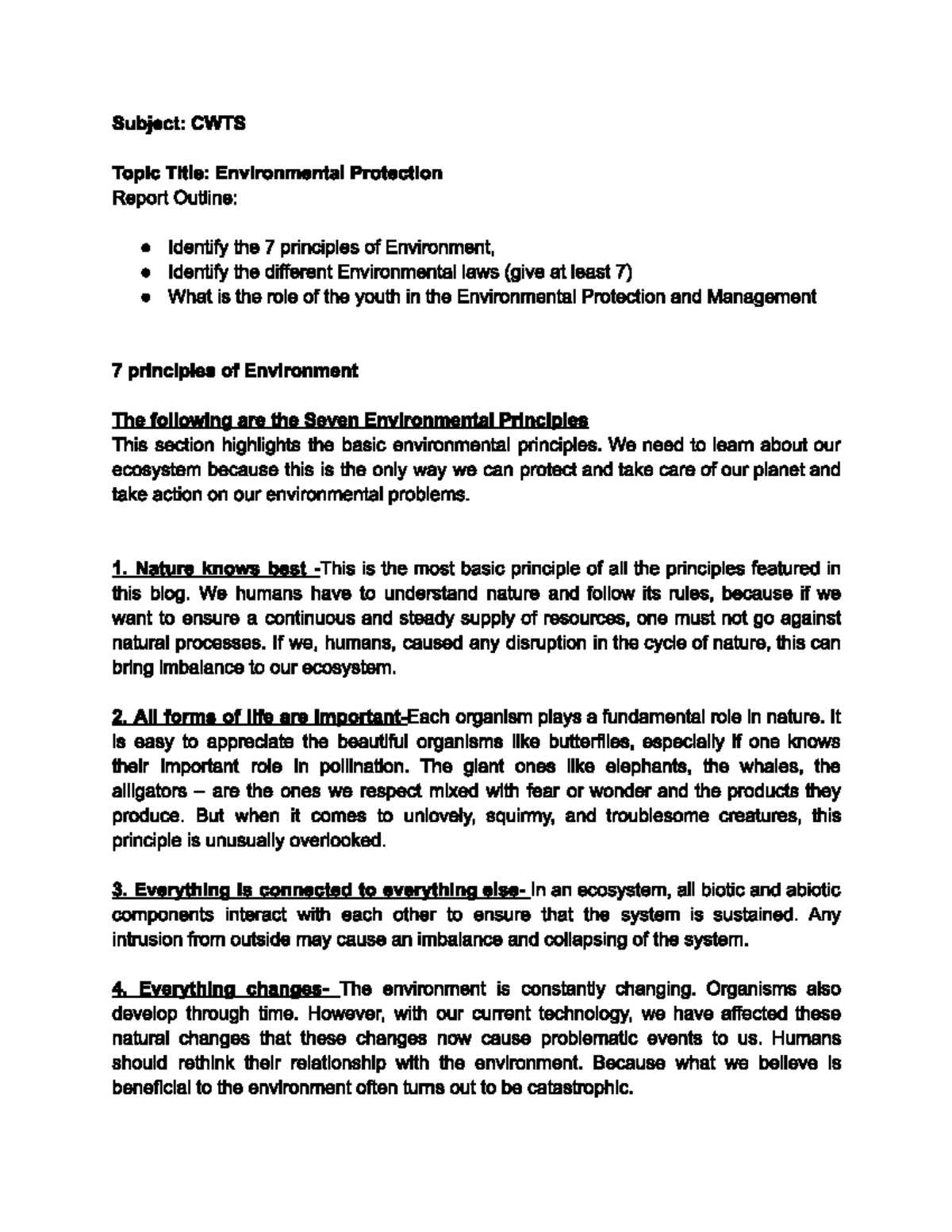 Environmental Protection Law - Rotc/cwts/lts I - Studocu