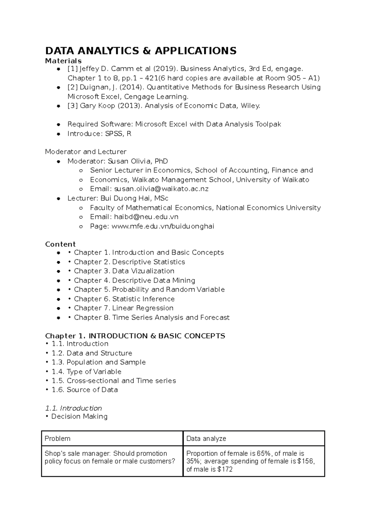 Data Analytics N Applications Data Analytics And Applications Materials 1 Jeffey D Camm Et