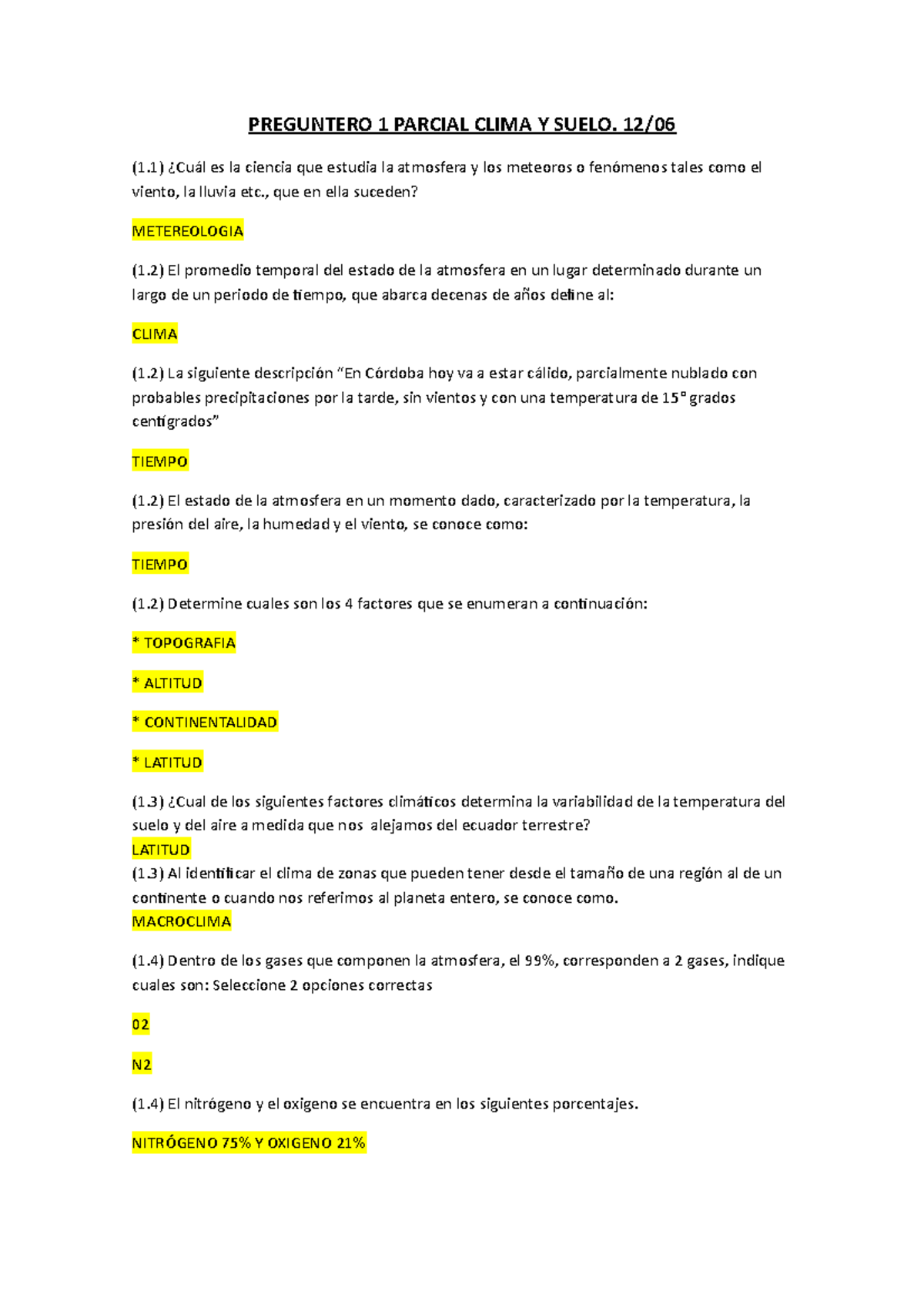 Preguntero 1 Parcial Clima Y Suelo 12-06 - PREGUNTERO 1 PARCIAL CLIMA Y ...