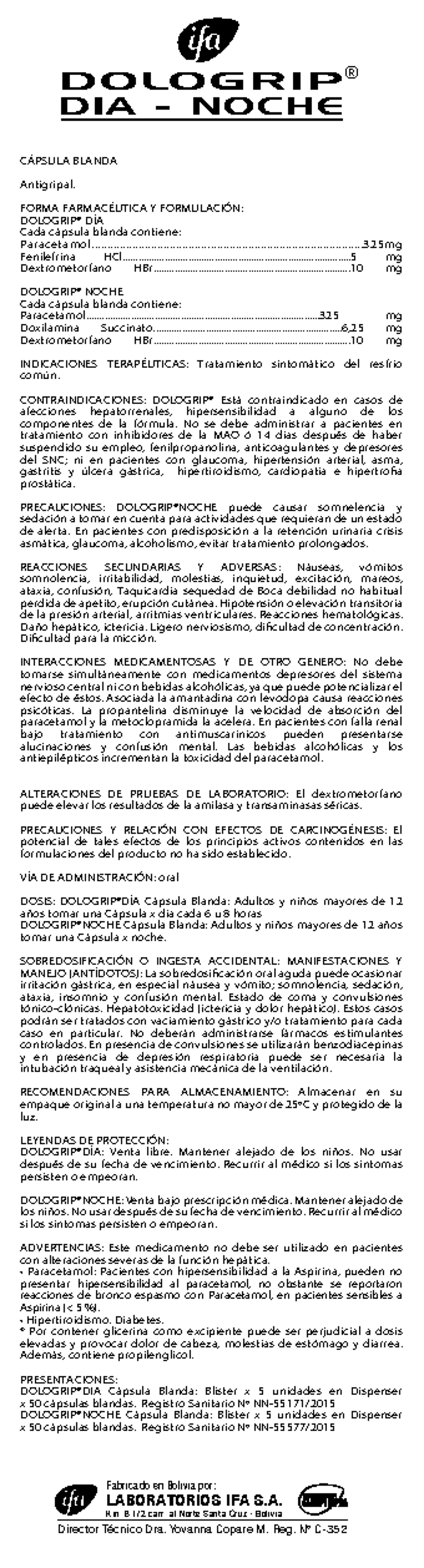 Dologrip-dia - Ficha técnica - Director Técnico Dra. Yovanna Copare M ...