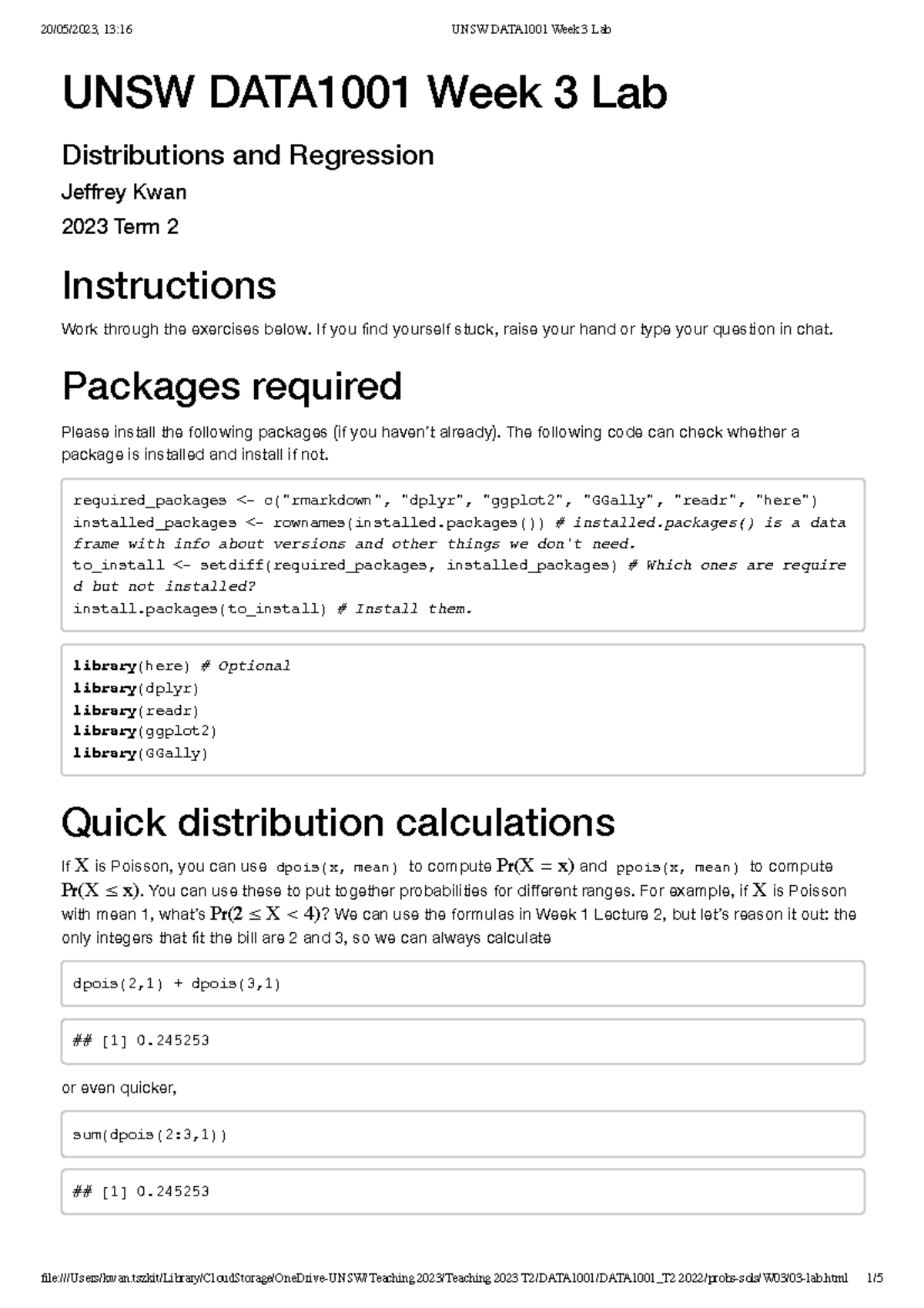 03-lab - lab - UNSW DATA1001 Week 3 Lab Distributions and Regression ...