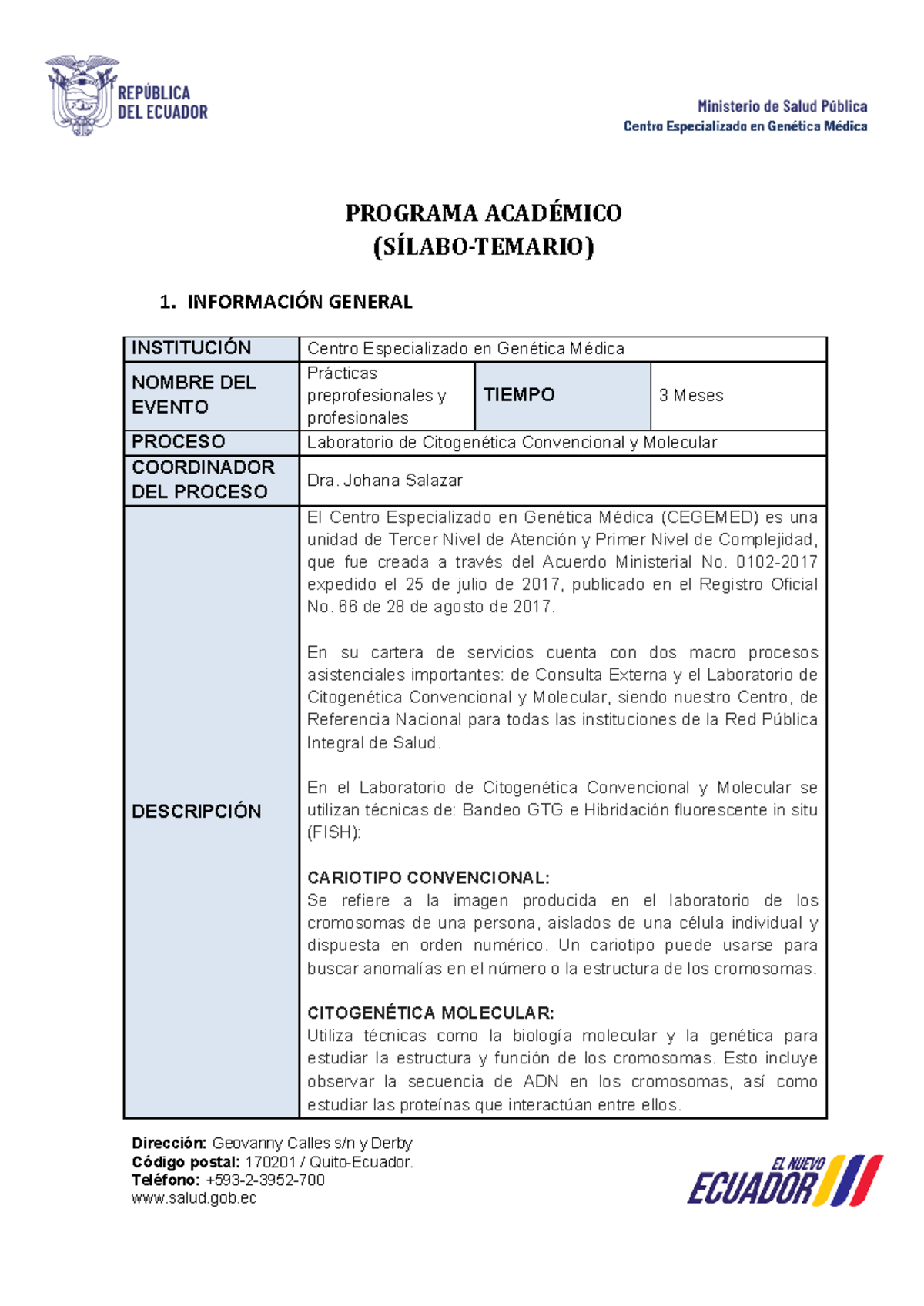 Programa Academico Rotación DE Estudiantes Profesionales - Dirección ...