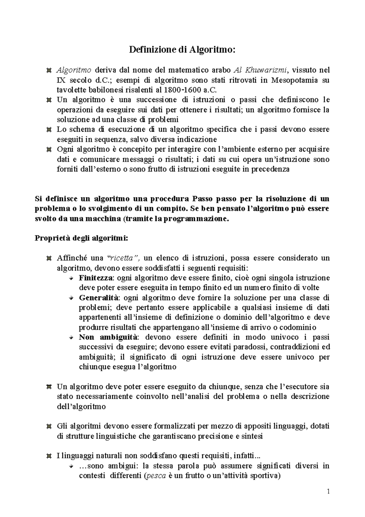 Algoritmi%20e%20loro%20propriet%E0 - Definizione di Algoritmo ...
