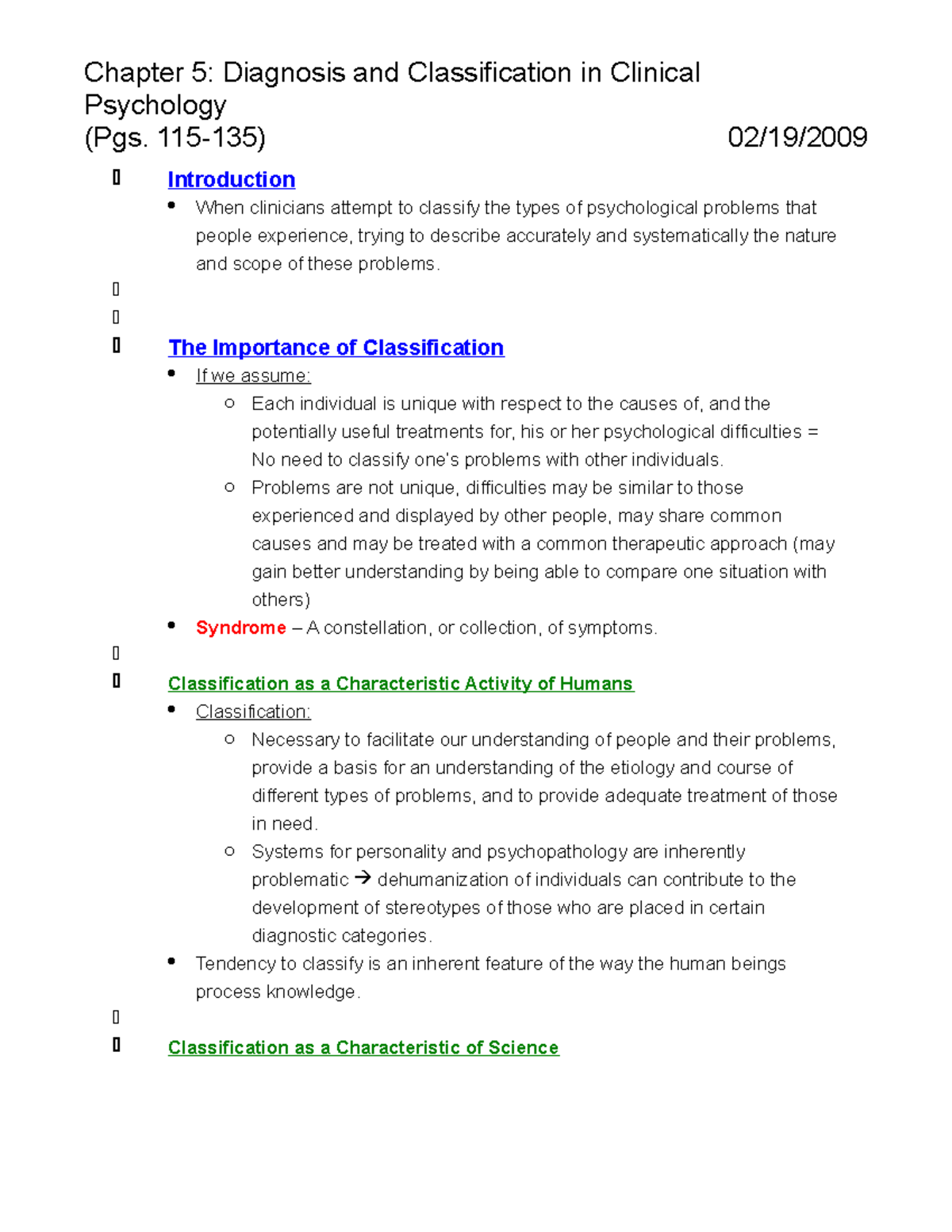 Book-Notes-2 - Exam 2 notes from book - Chapter 5: Diagnosis and ...
