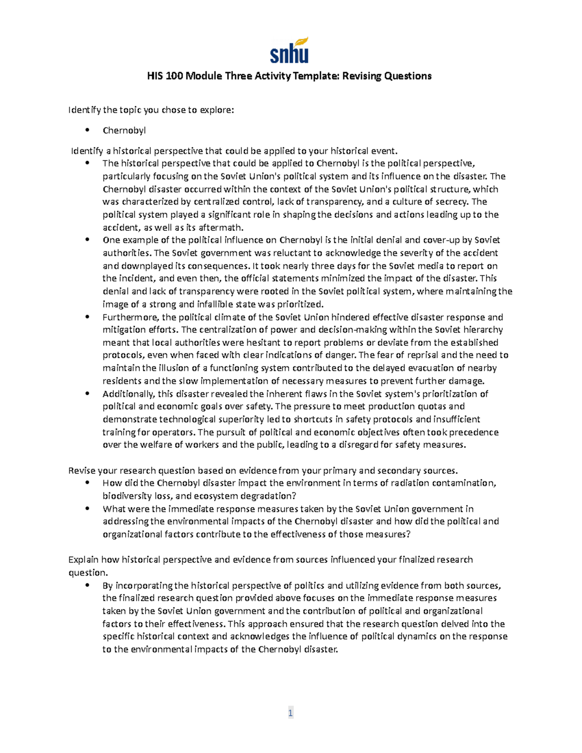 HIS 100 Module Three Activity Revising Questions Zachary Russell - HIS ...