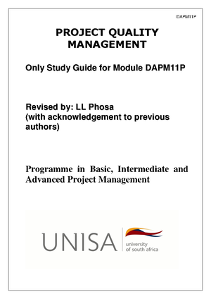 ODL 72524 - Unisa - Programme in Basic, Intermediate and Advanced ...