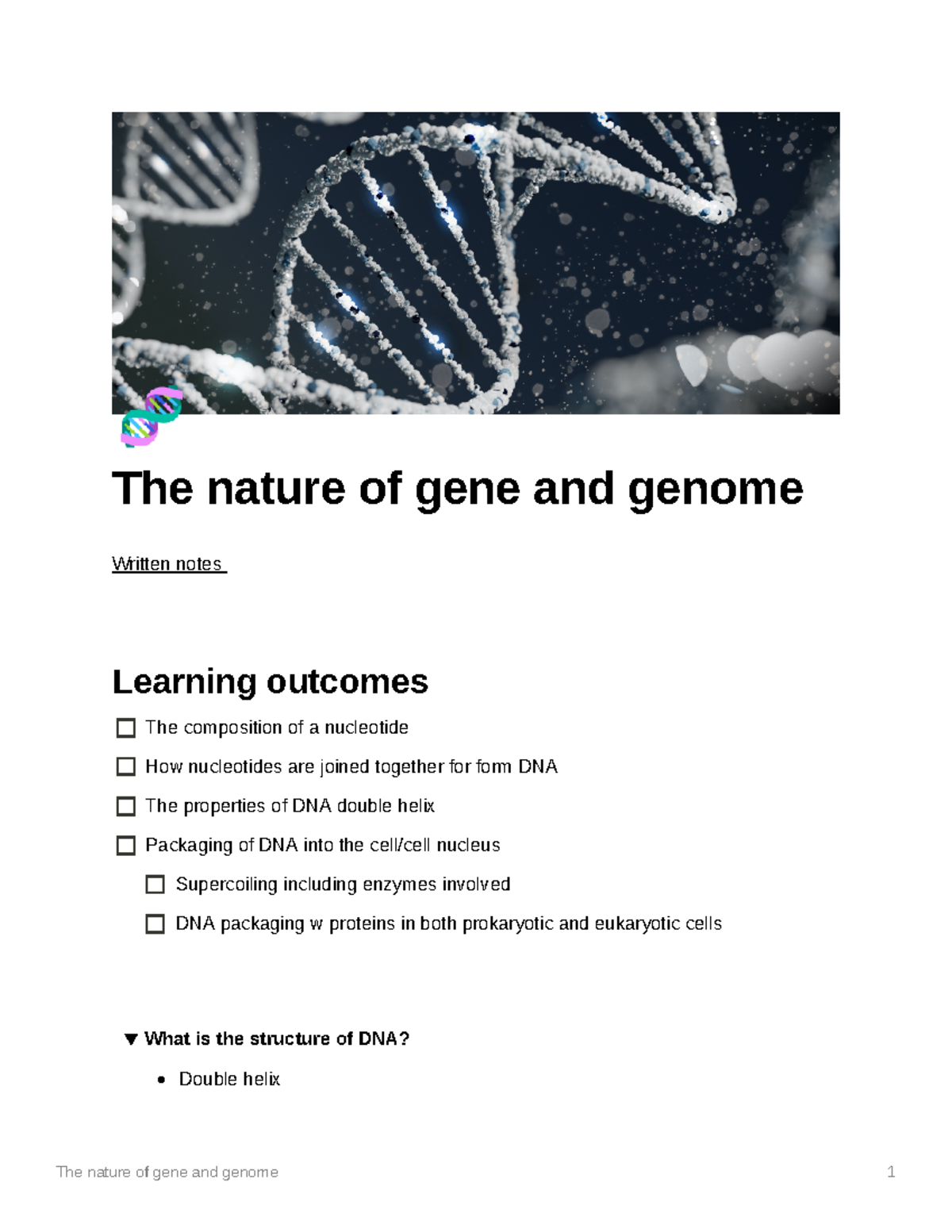 The nature of gene and genome lecture notes - The nature of gene and ...
