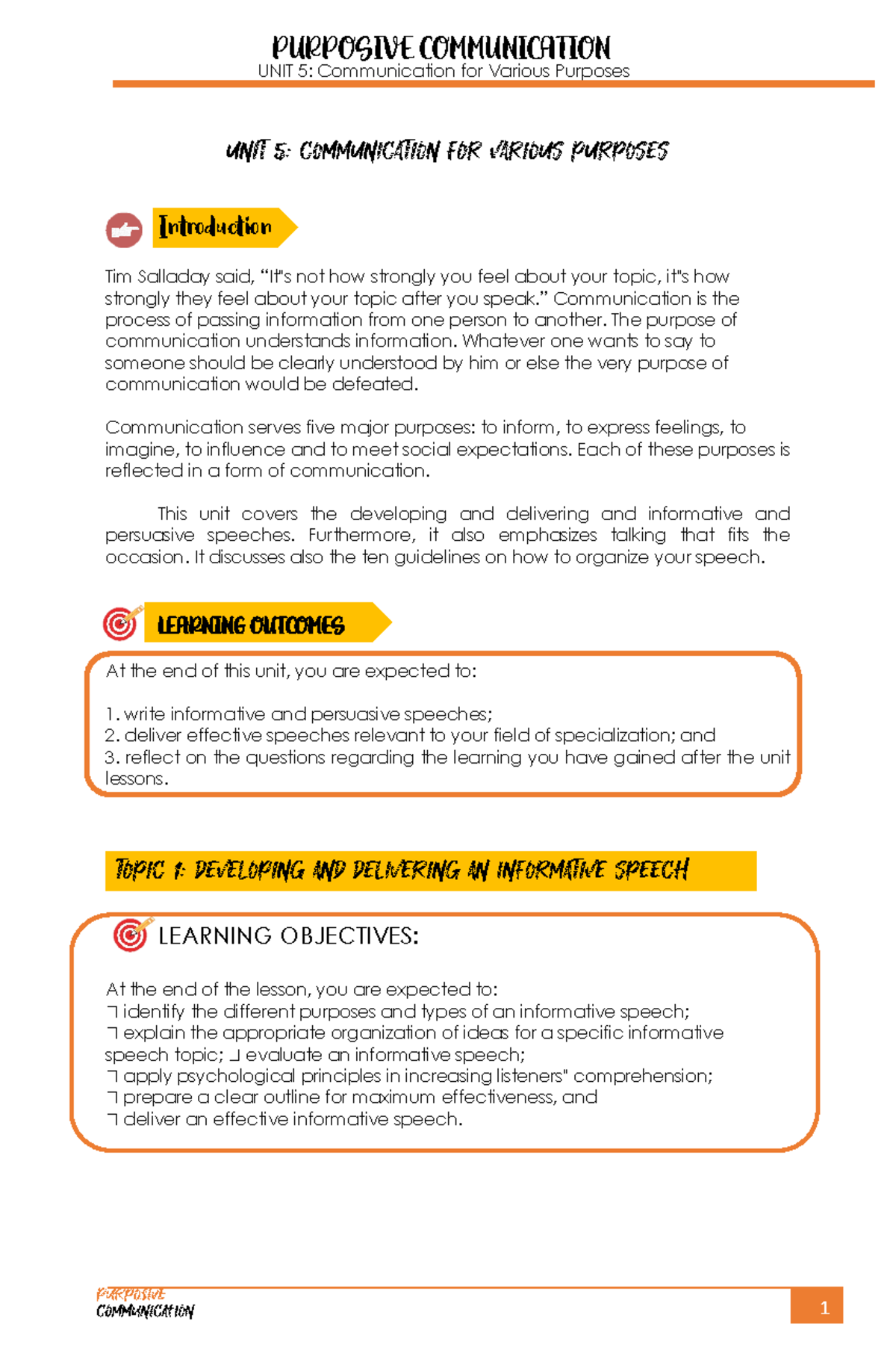 Purcom-UNIT-5 - Ugxhotzitizotxtxoxtoyoxioyxyc - UNIT 5 : Communication for Various Purposes ...