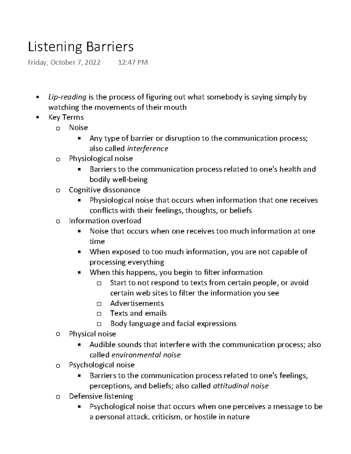 Listening Barriers - Unit 3 Intellipath lesson - " Lip-reading is the ...