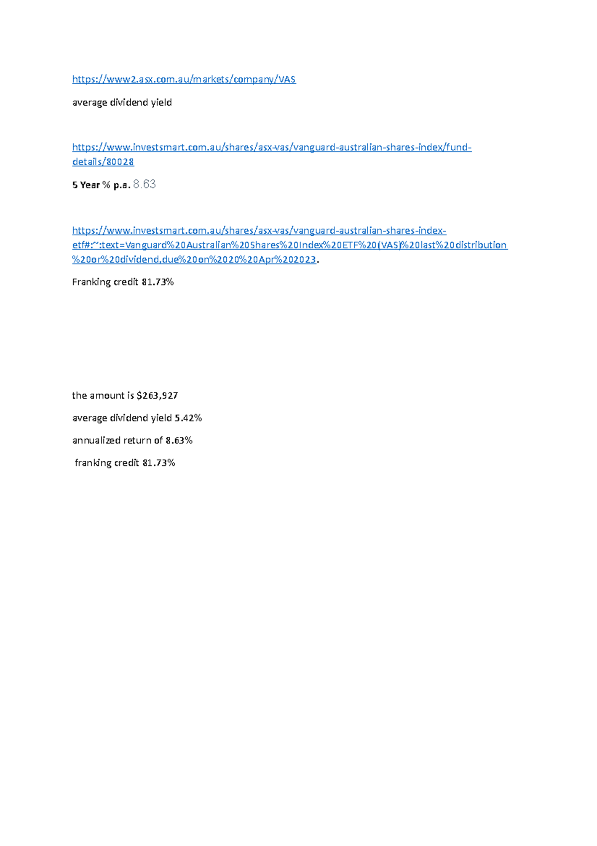 Money and wealth assignment - www2.asx.com/markets/company/VAS average ...